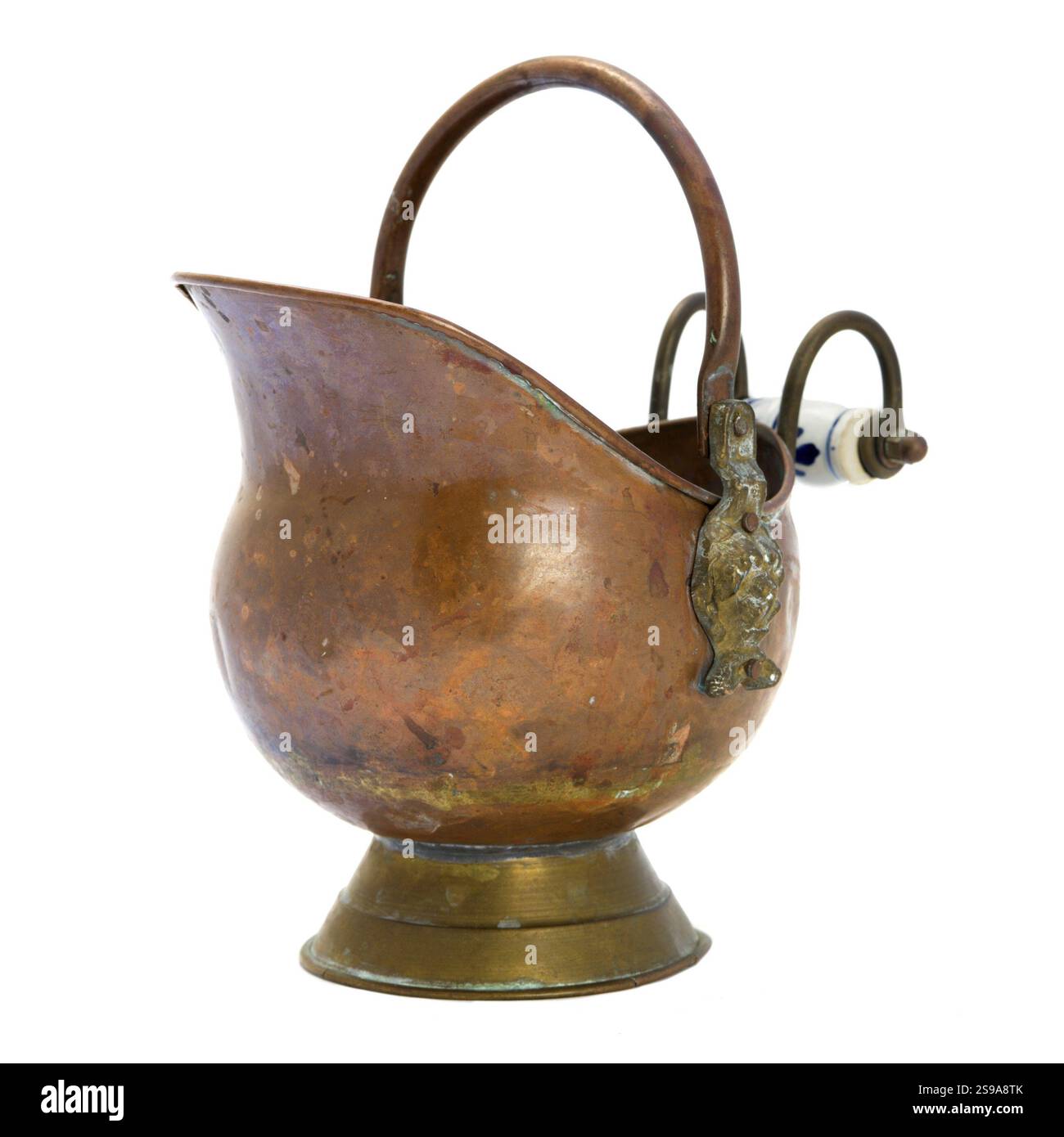 Antique copper jug. Isolated image Stock Photo - Alamy