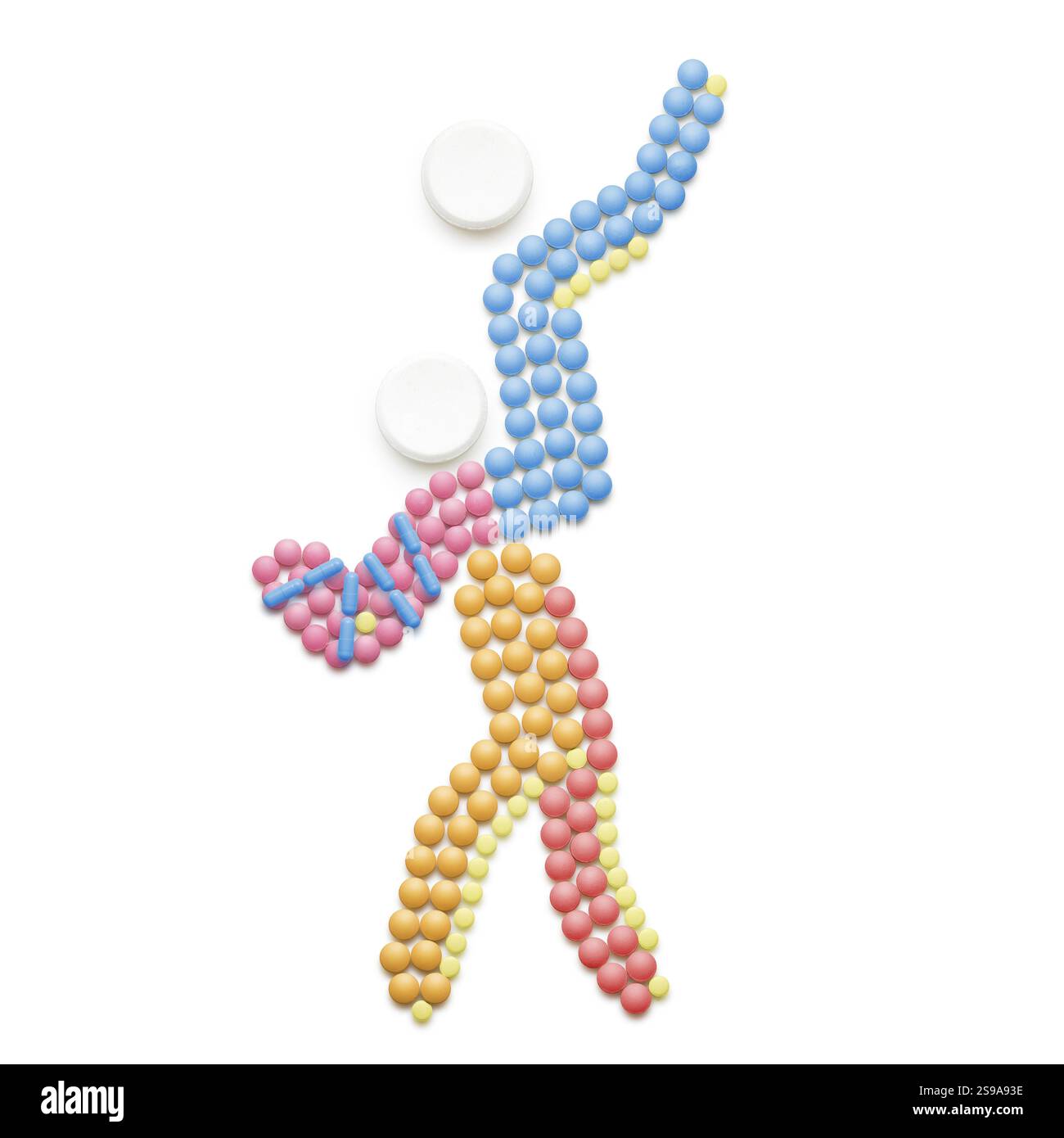 Creative medicine and healthcare concept made of drugs and pills ...