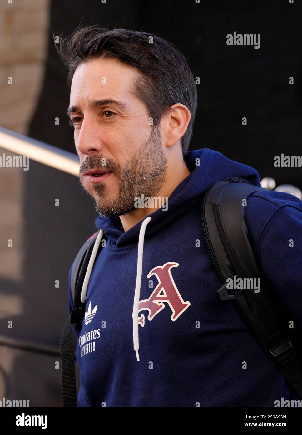 Arsenal's set-piece coach Nicolas Jover arrives for the Premier League ...