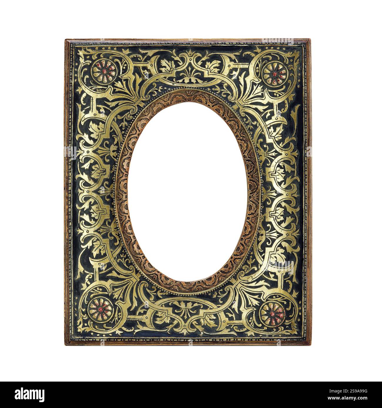 Old antique ornate frame with white background. Isolated picture Stock ...