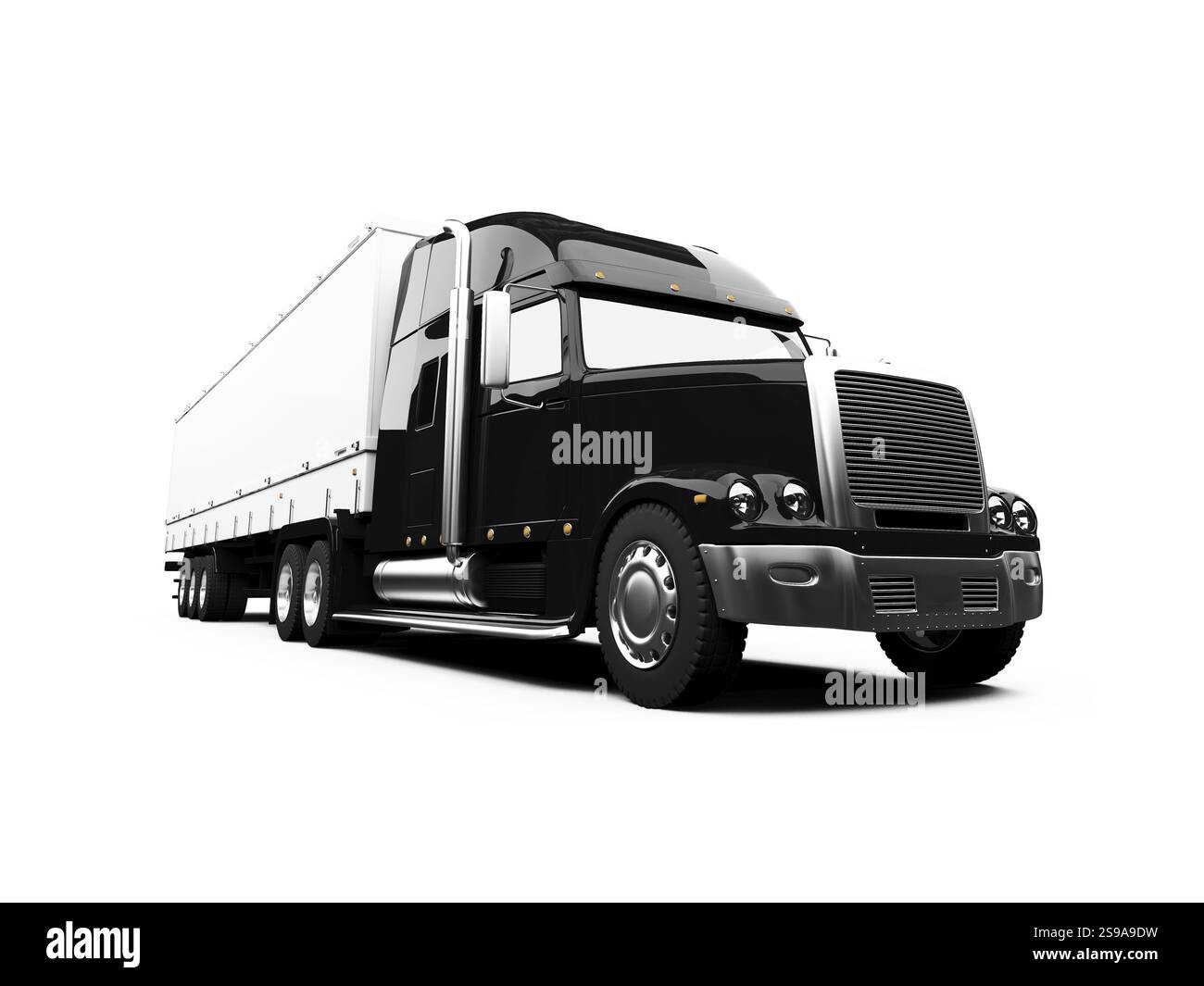 Insulated articulated lorry against white Stock Photo - Alamy