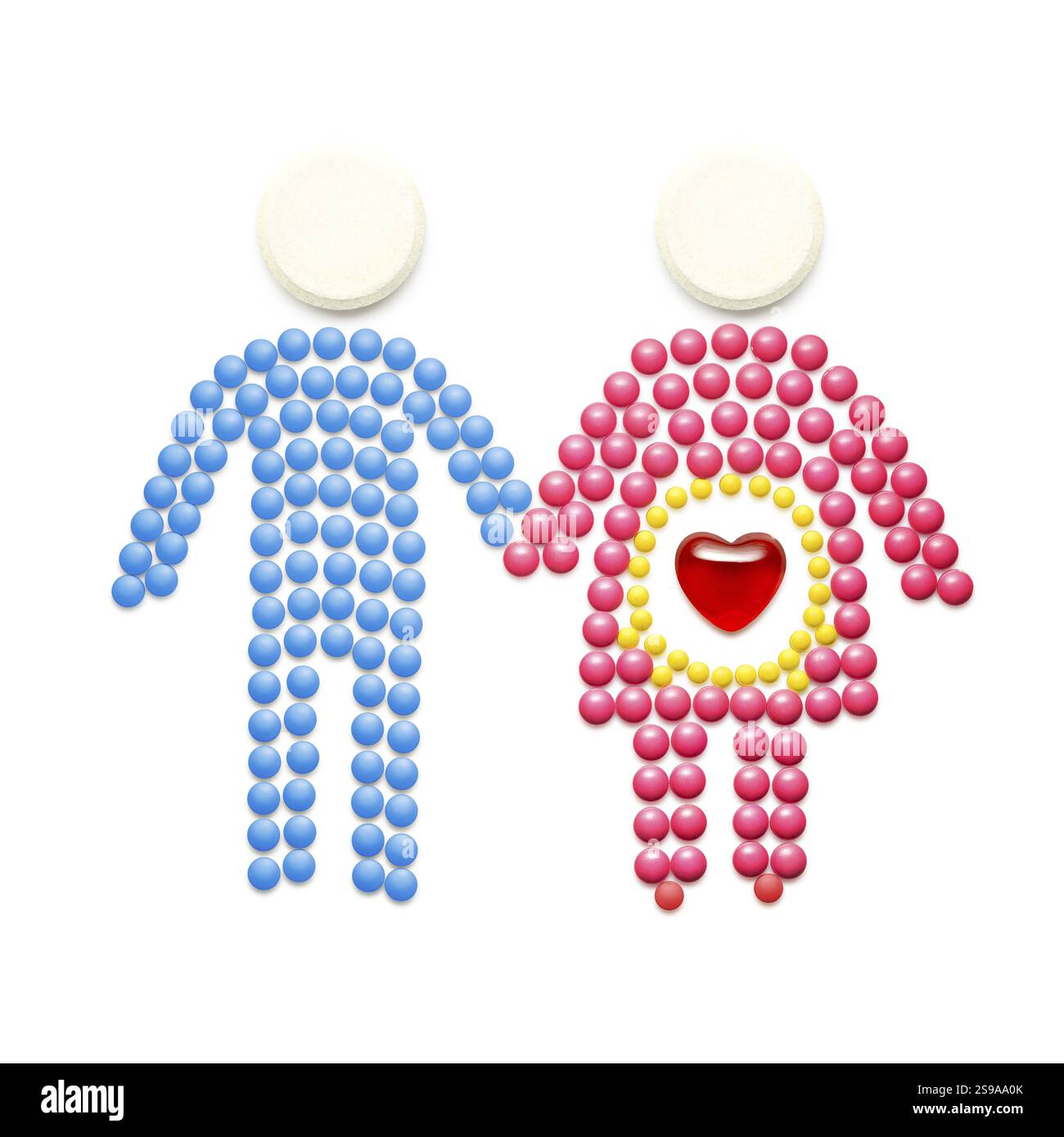 Creative health care concept of drugs and pills, made on white ...