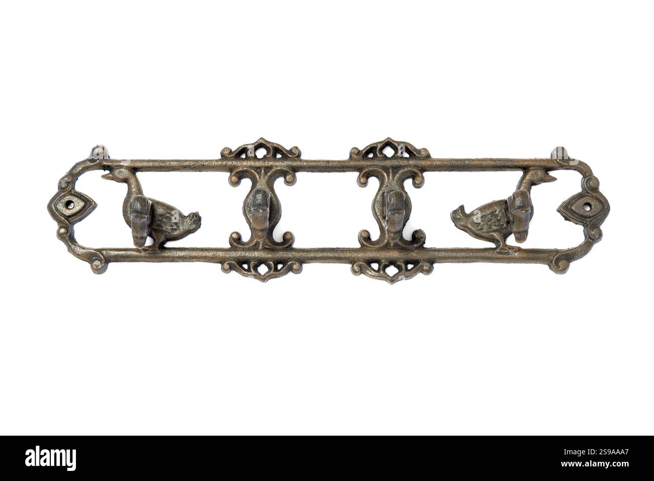 Antique metal hanger. Isolated picture Stock Photo - Alamy