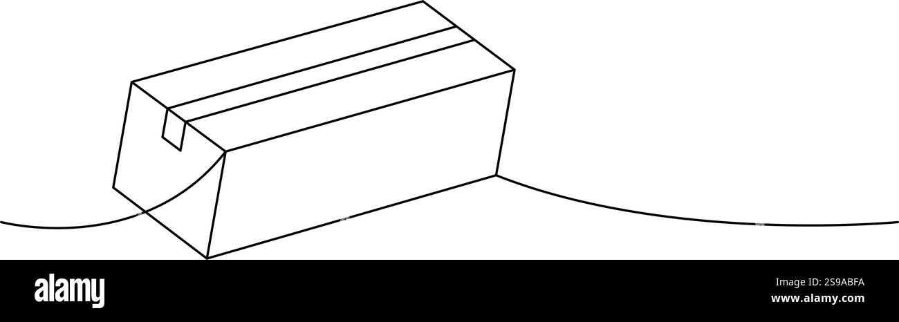 Line drawing cardboard packing Cut Out Stock Images & Pictures - Alamy