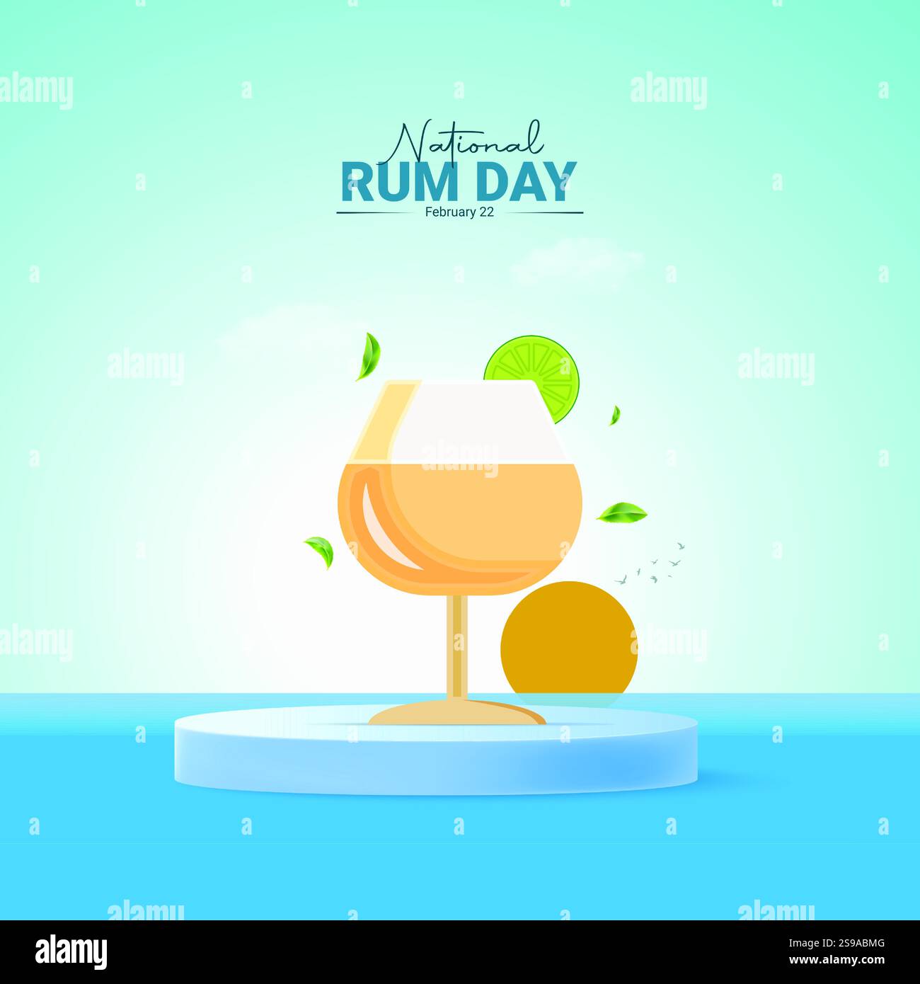 National Rum Day creative ads design. Rum Day, Aug 16, vector 3d ...