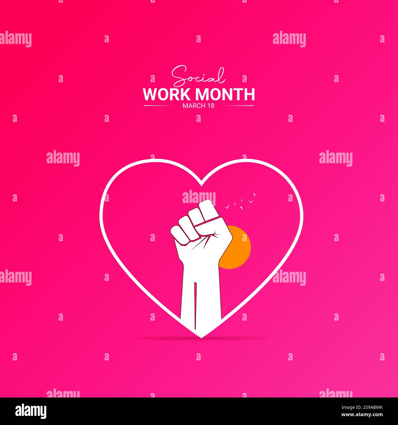 Social Work Month. Social Work Month for social media post design Stock ...