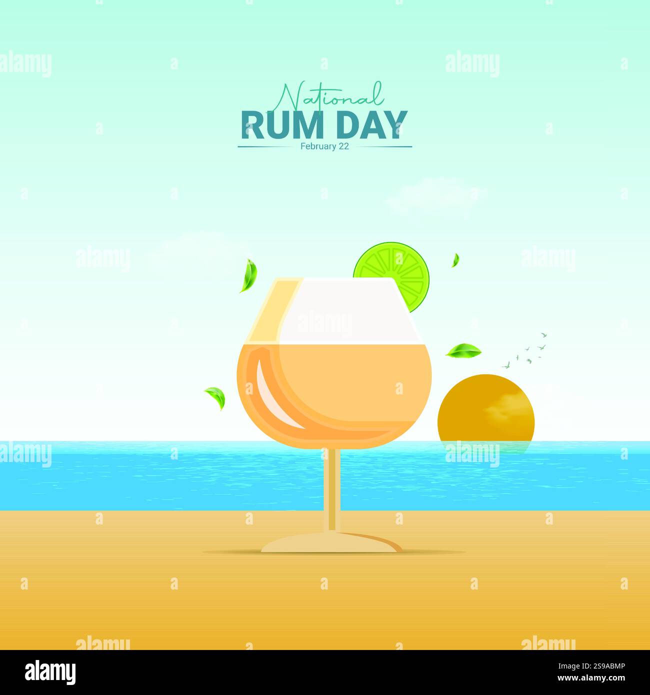 National Rum Day creative ads design. Rum Day, Aug 16, vector 3d ...