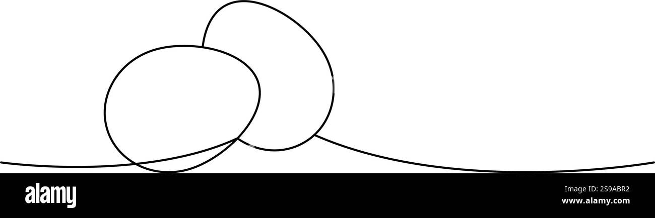 Raw eggs one line continuous drawing. Organic farm product. Vector ...