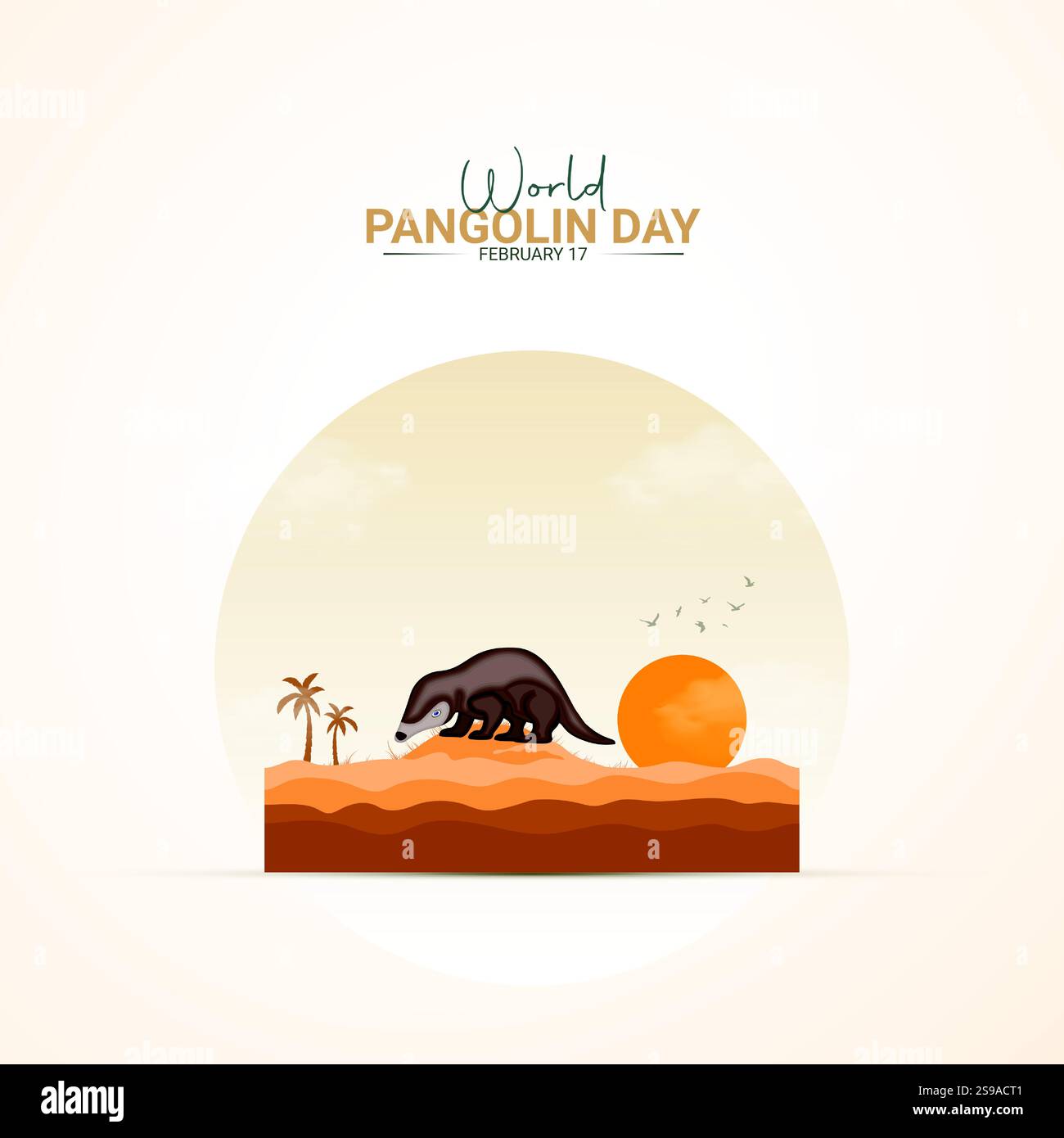 World Pangolin Day. Pangolin Day creative poster, banner, social media ...
