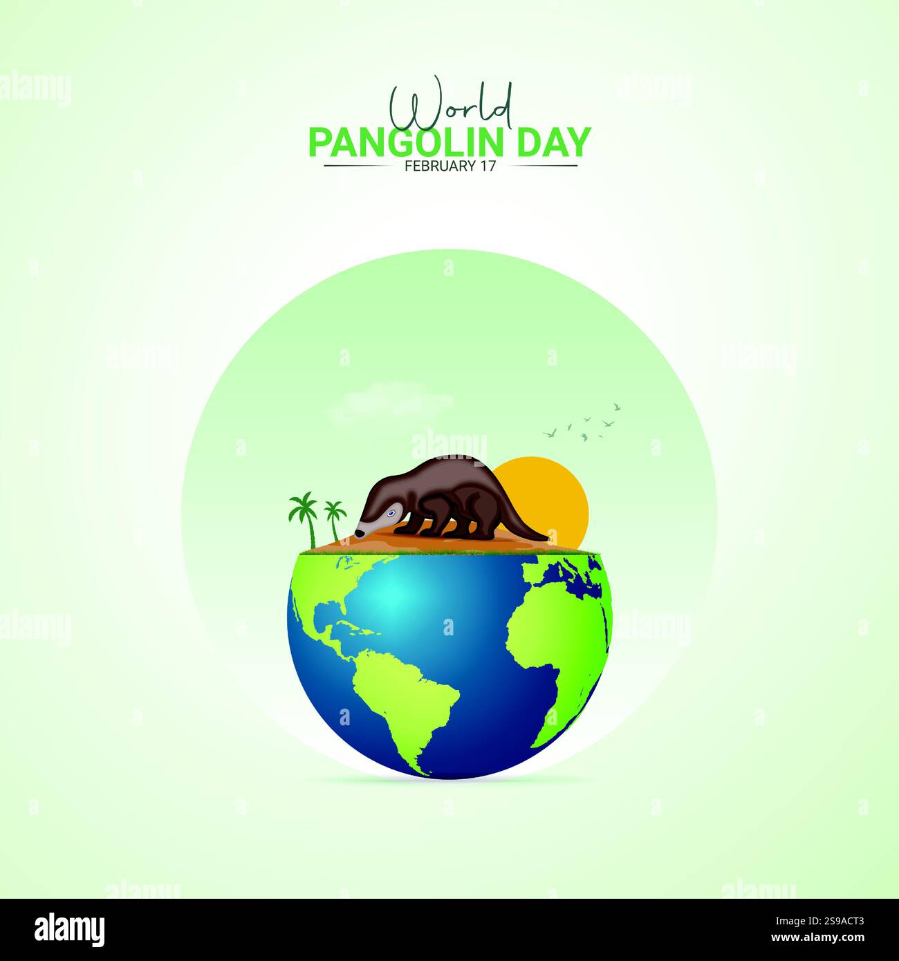World Pangolin Day. Pangolin Day creative poster, banner, social media ...