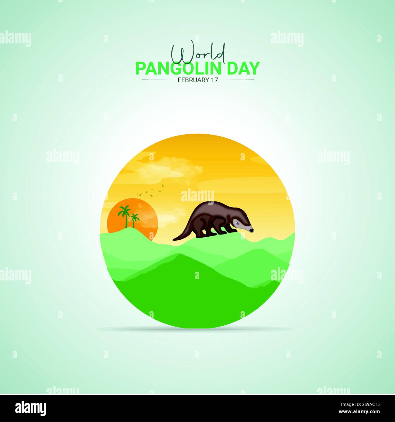 World Pangolin Day. Pangolin Day creative poster, banner, social media ...