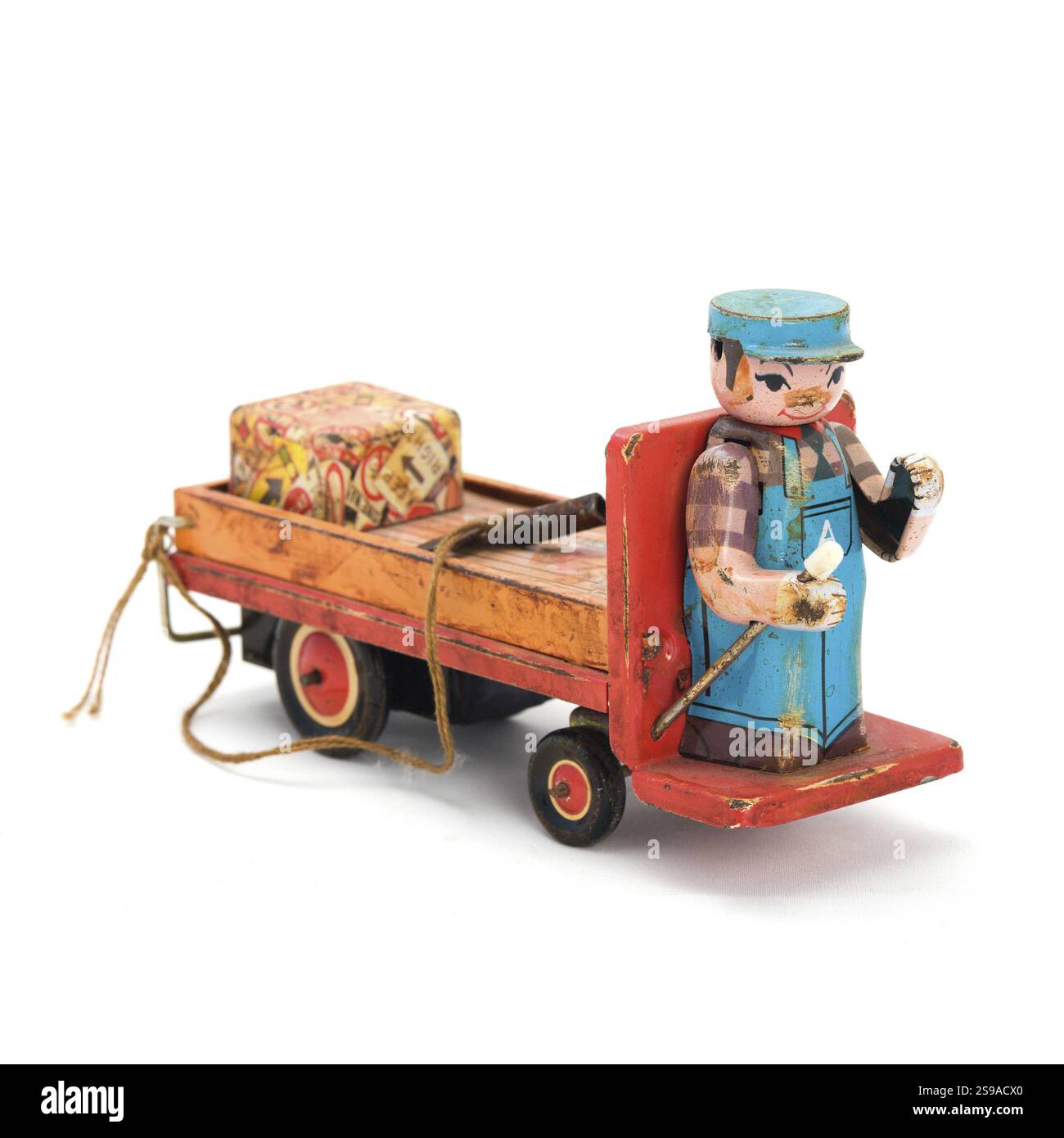 Antique wind-up car with key Isolated picture Stock Photo - Alamy