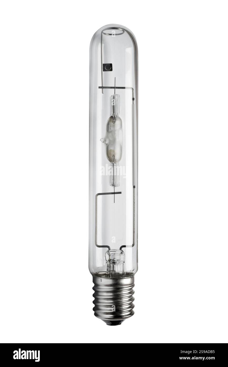 Metal halogen light bulb. Isolated image with white background Stock ...