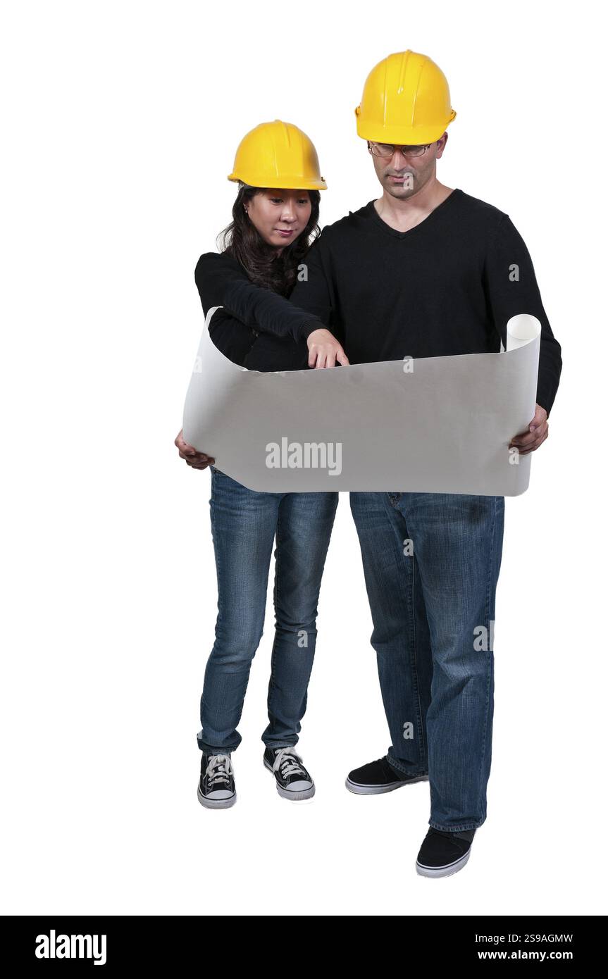 Korean construction workers Cut Out Stock Images & Pictures - Alamy