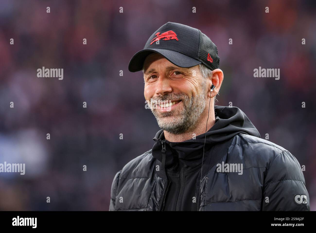 Leipzig coach Marco Rose enters the stadium before the German ...