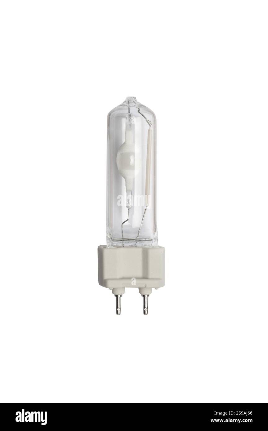 Metal halogen light bulb. Isolated image with white background Stock ...