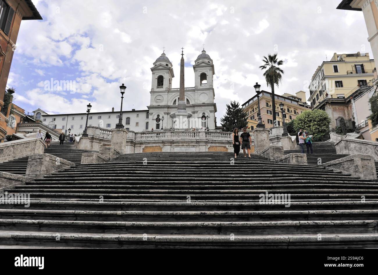 The Spanish Steps and the Church of Trinita dei Monti, Rome, ItalyRome ...