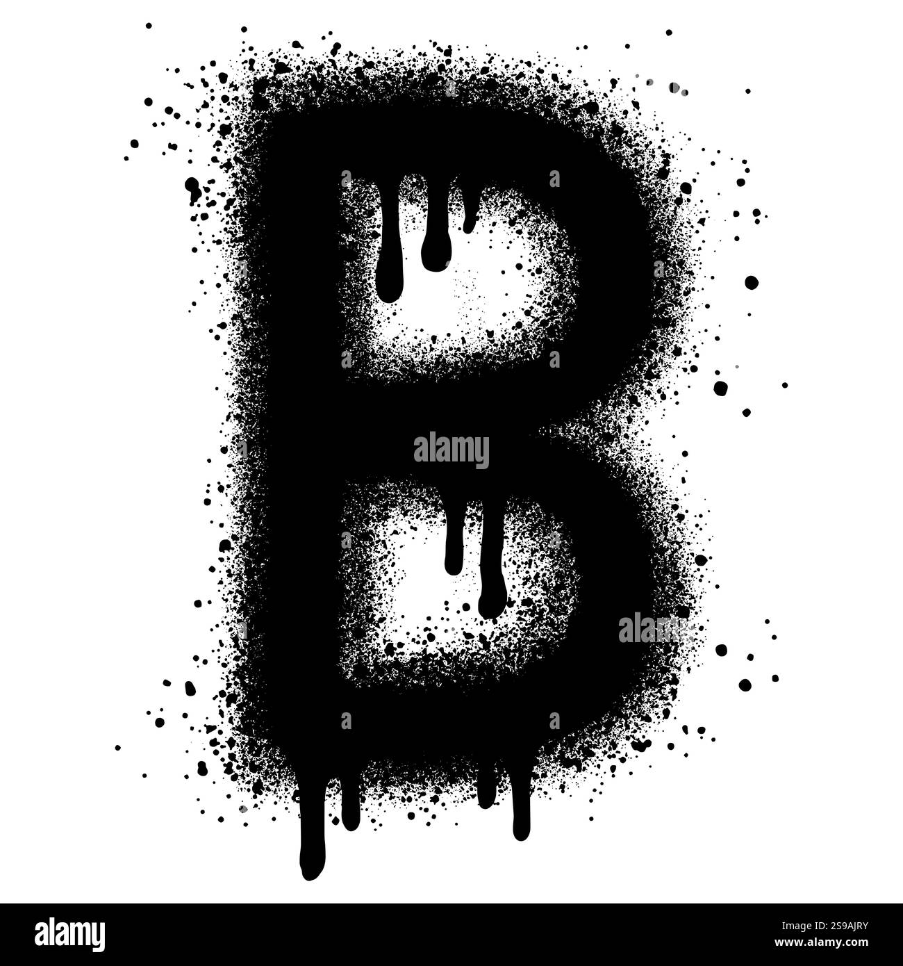 Spray Painted Graffiti font B Sprayed isolated with a white background ...