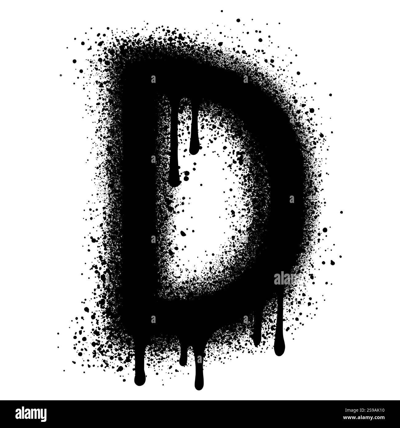 Spray Painted Graffiti font D Sprayed isolated with a white background ...