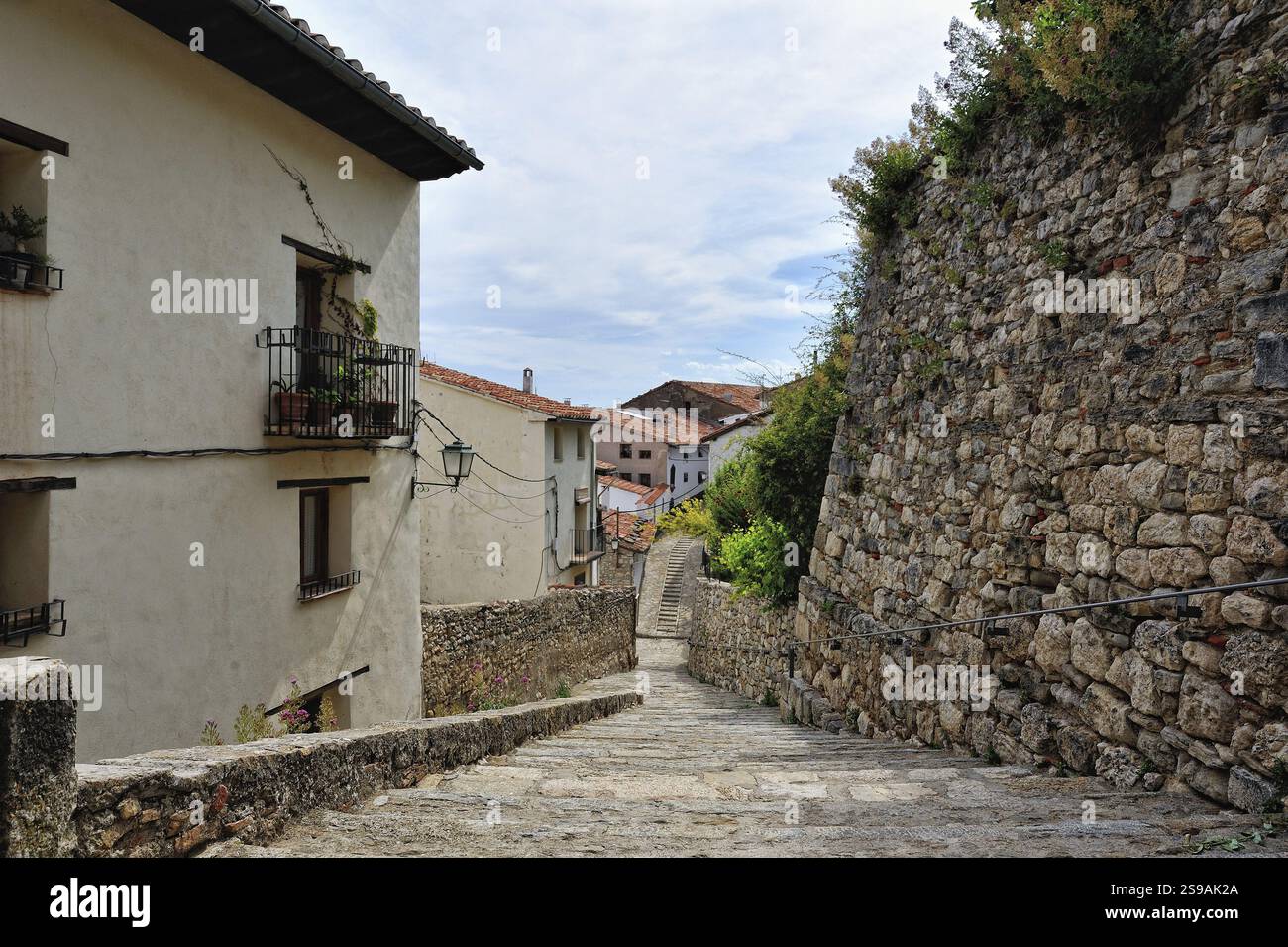 Streets of the small Spanish town of Morella Stock Photo - Alamy