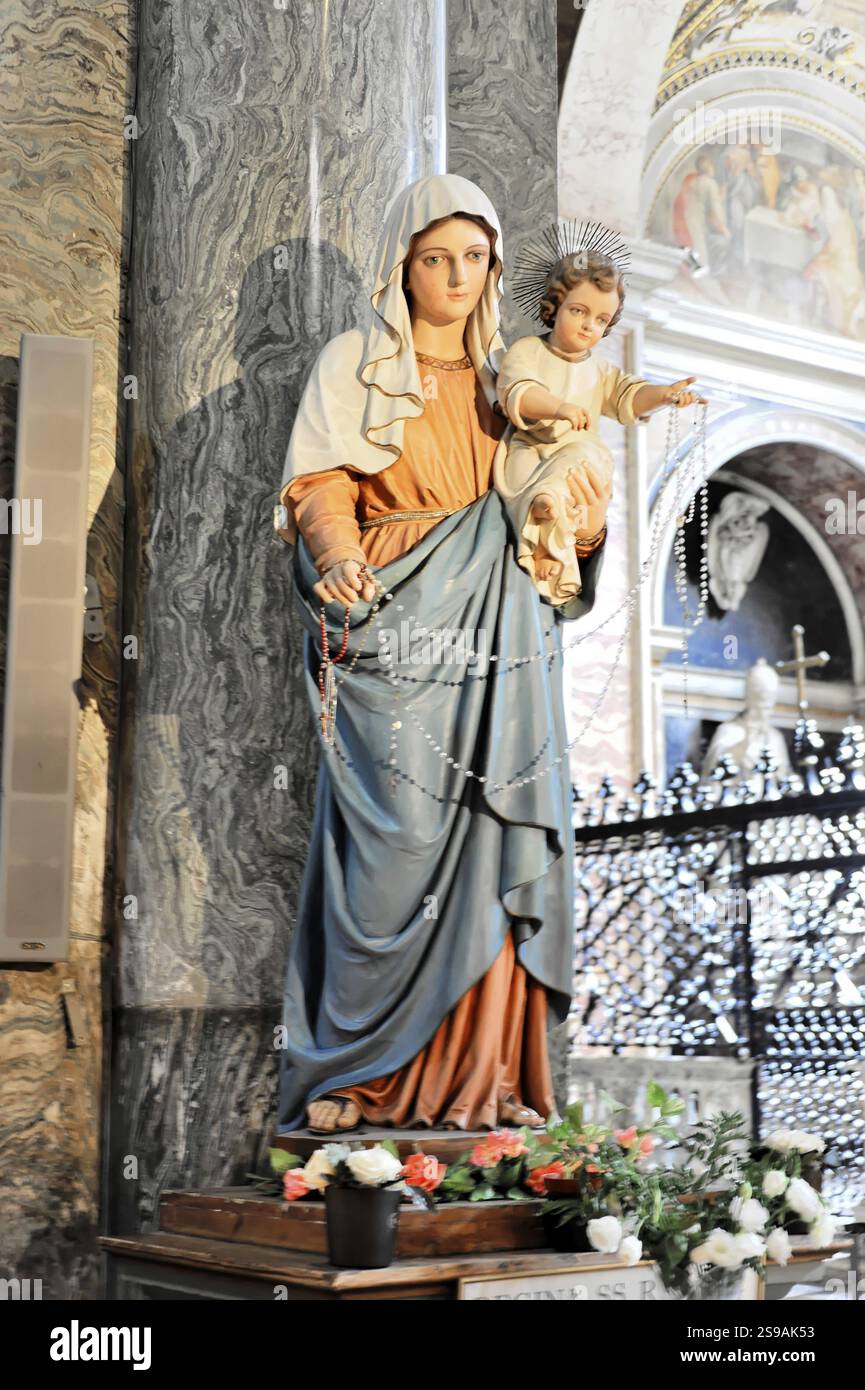 Interior view of the Gothic basilica, construction began at the end of ...