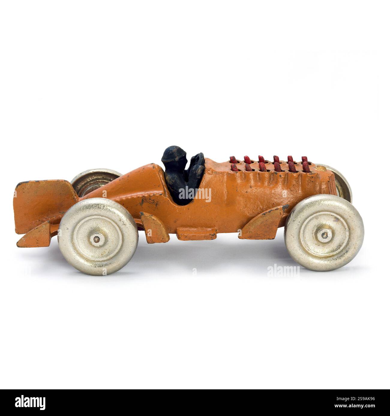 Antique yellow wind-up car. Isolated picture Stock Photo - Alamy