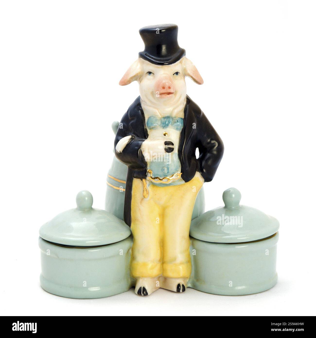 Antique porcelain boxes for cosmetics with figurines. Isolated picture ...