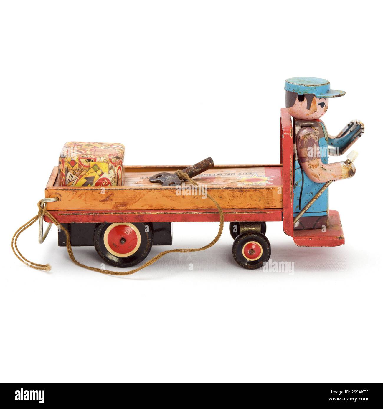 Antique wind-up car with key Isolated picture Stock Photo - Alamy