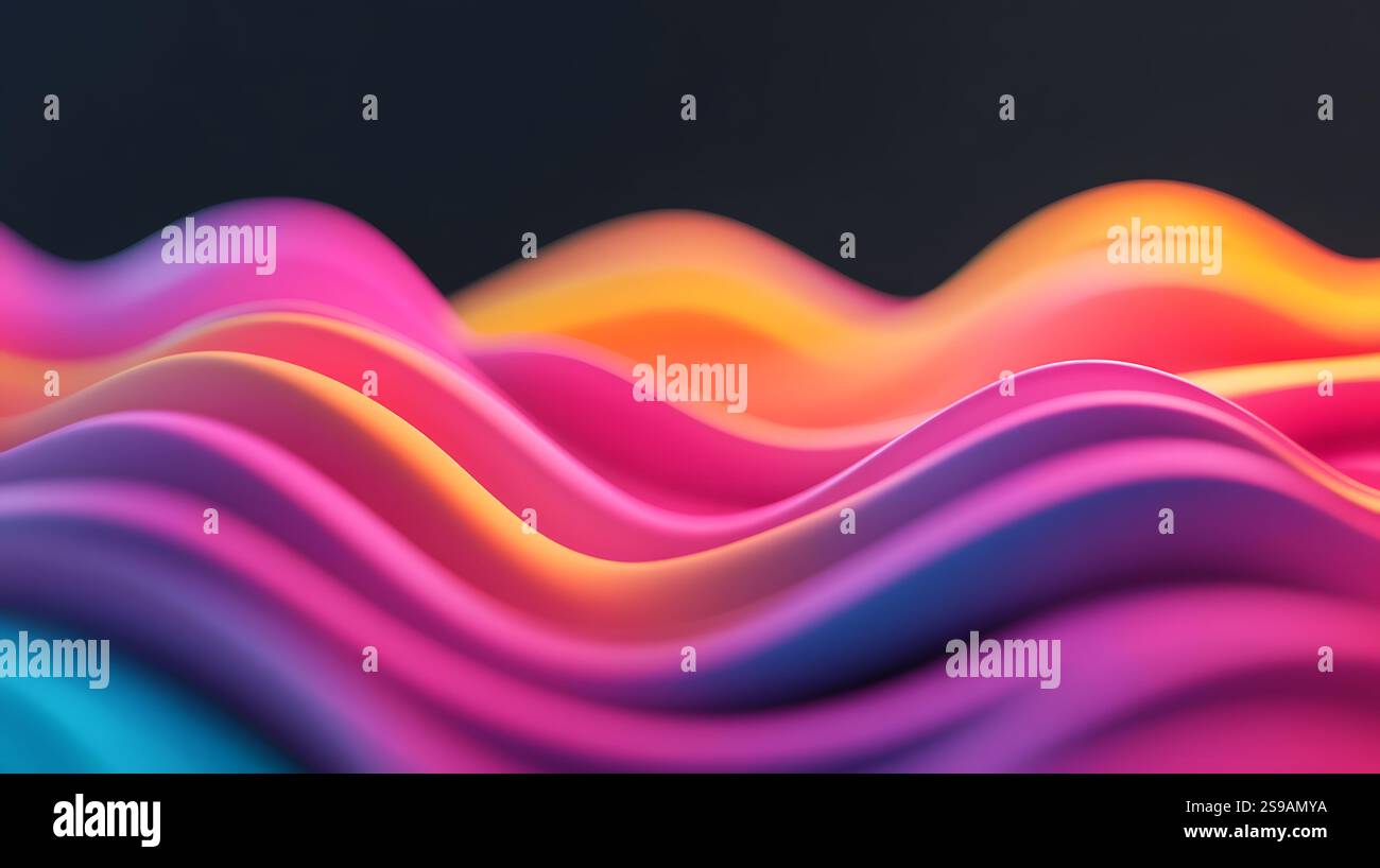 Vibrant and dynamic energy waves radiating from a central point ...