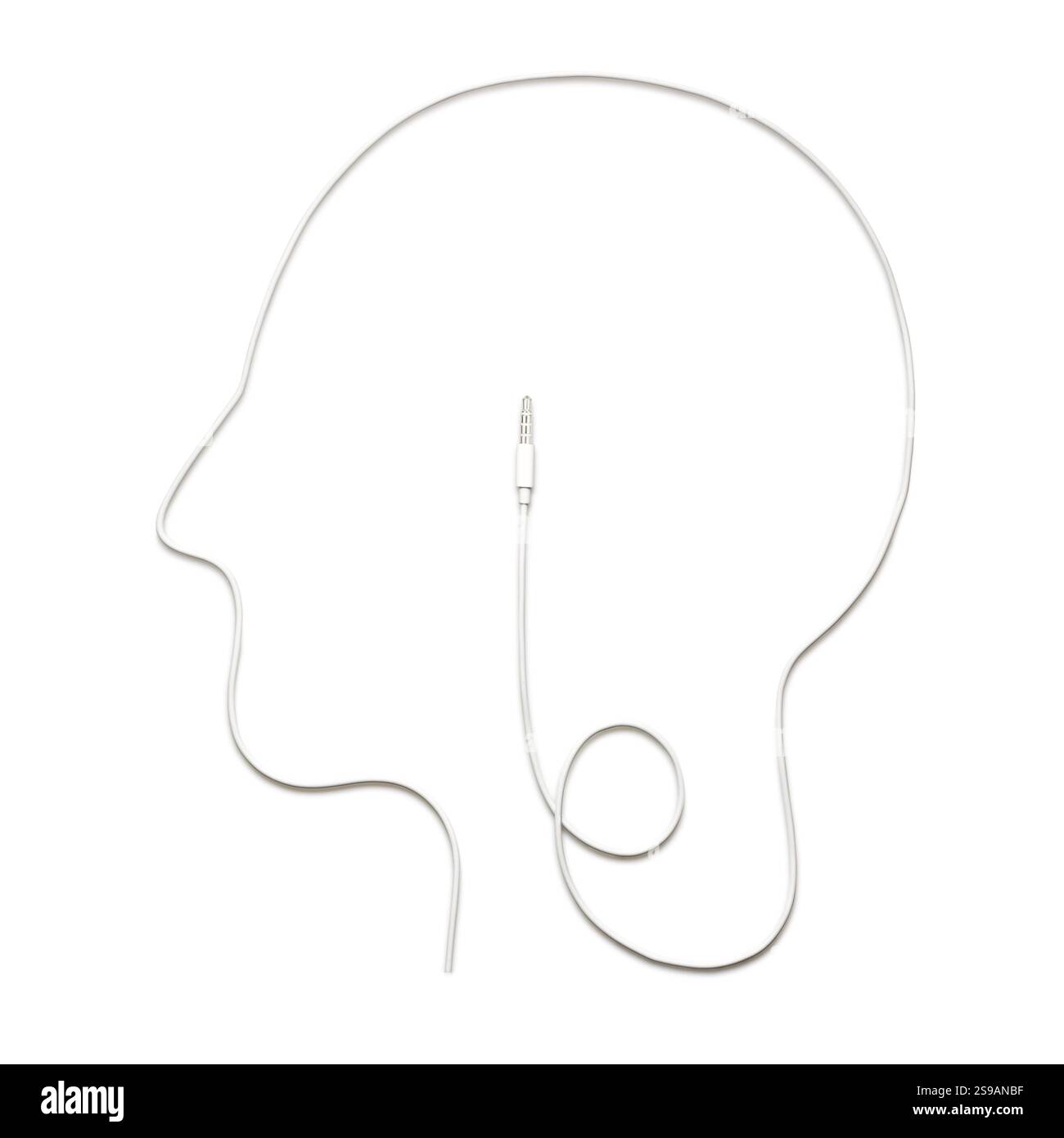 Creative concept photo of a head made from a cable with mini mangle ...