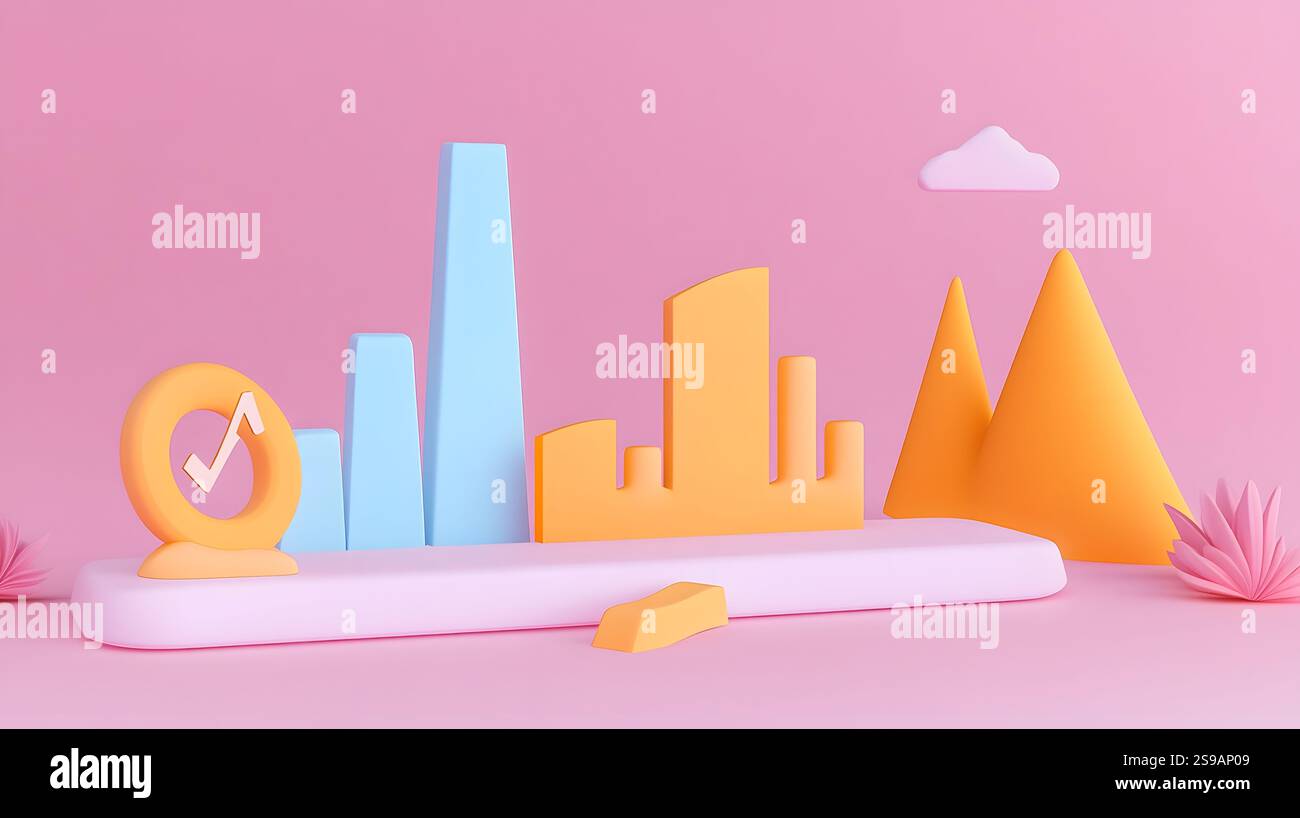 Minimalist And Simple Graph Chart Visualizing Work Progressperformance Metricsand Business