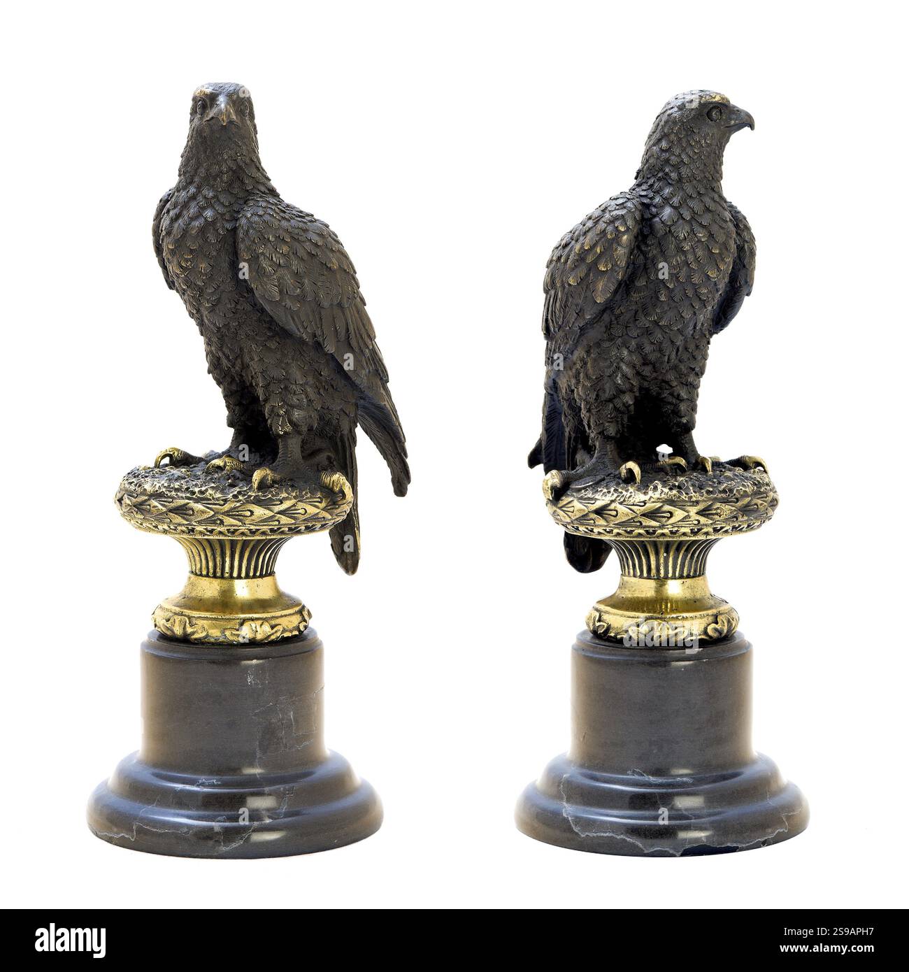 Antique bronze figure of an eagle. Isolated image Stock Photo - Alamy