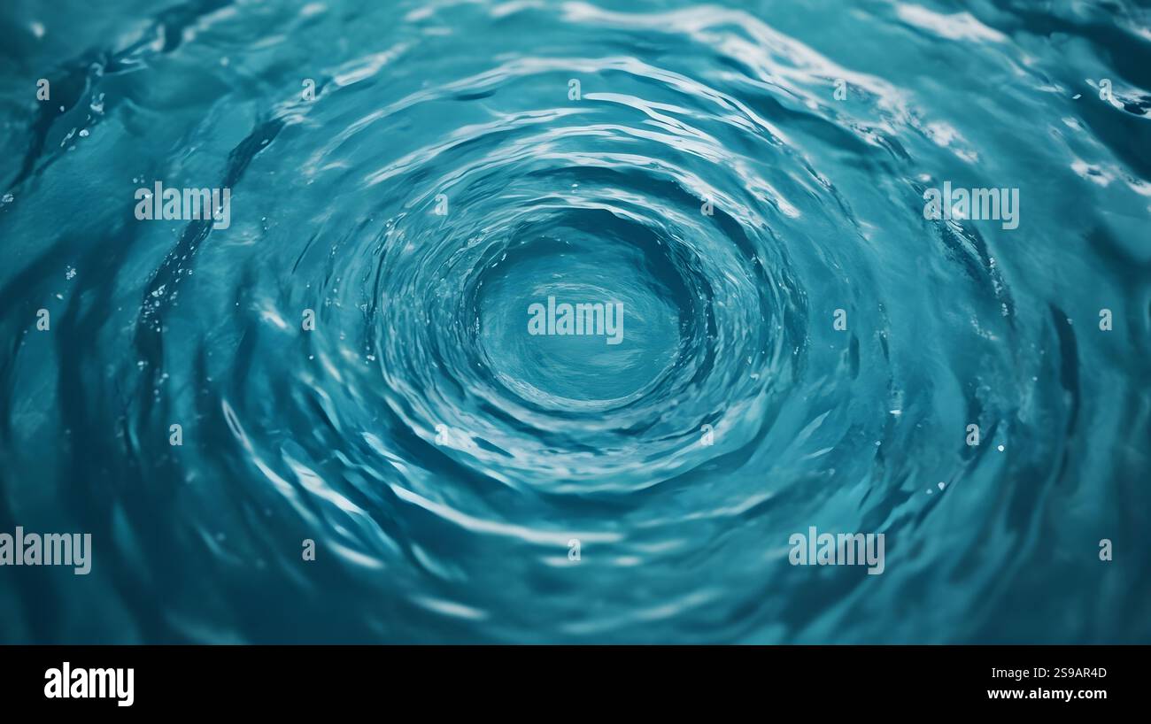 Captivating ripple effect in water,showcasing the fluid dynamics and visual representation of ...