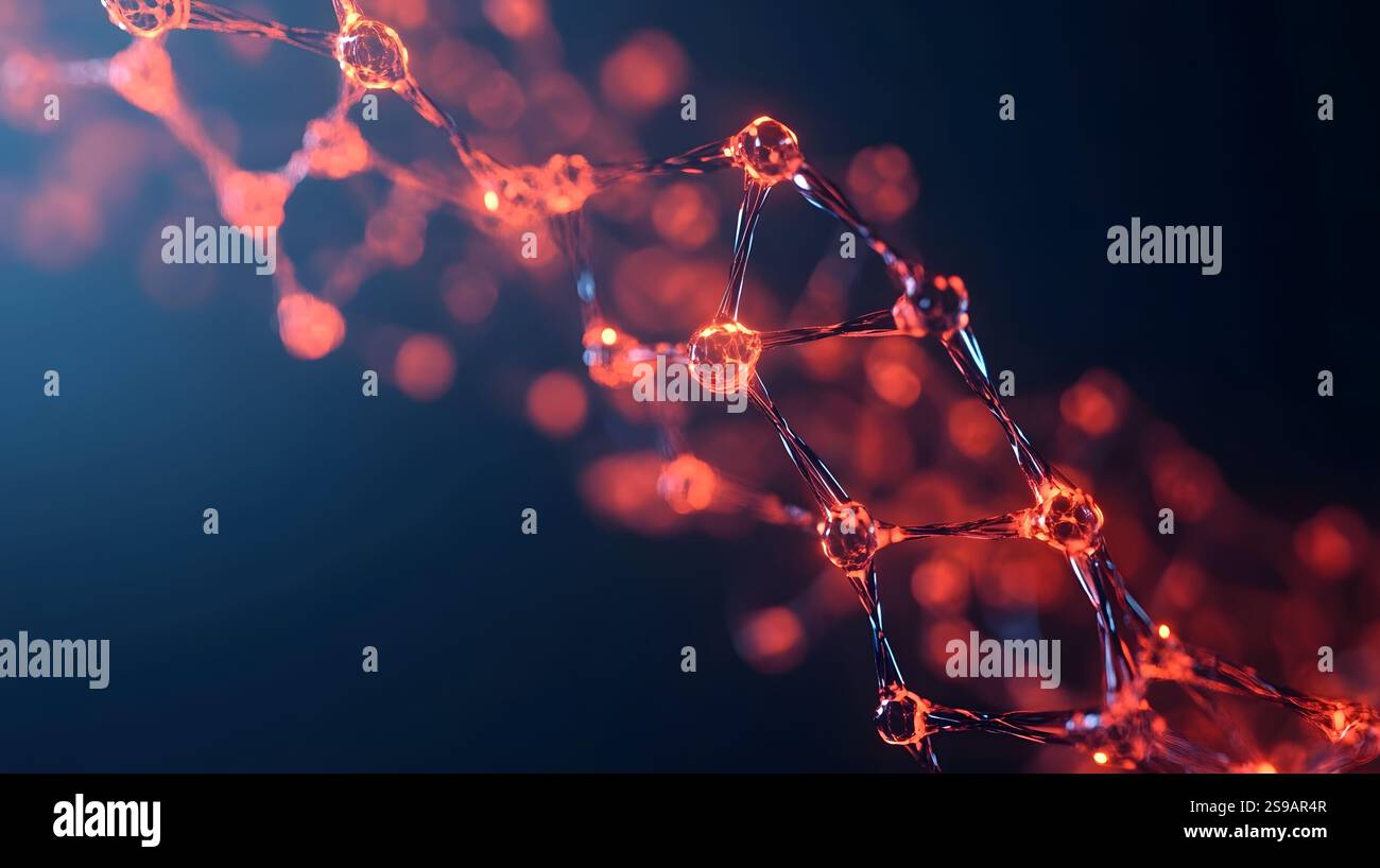 Glowing and Abstract DNA Strand Visualization Representing the Concepts ...