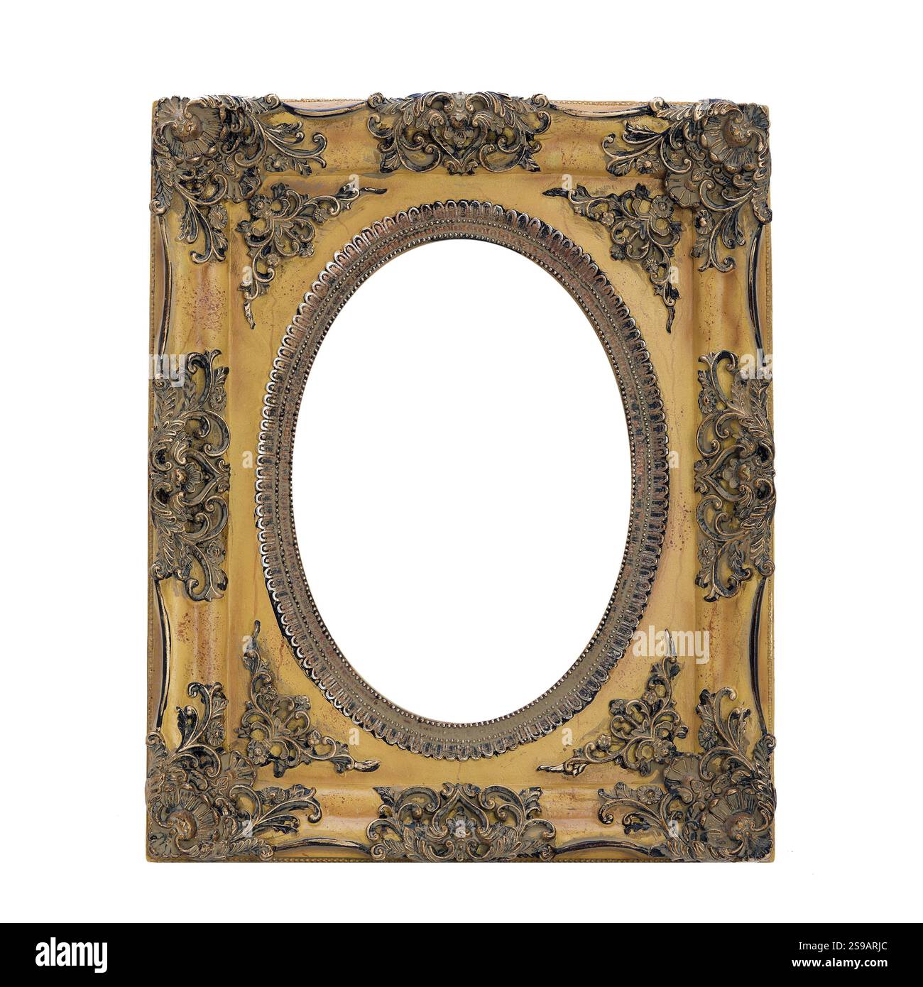 Old antique ornate frame with white background. Isolated picture Stock ...