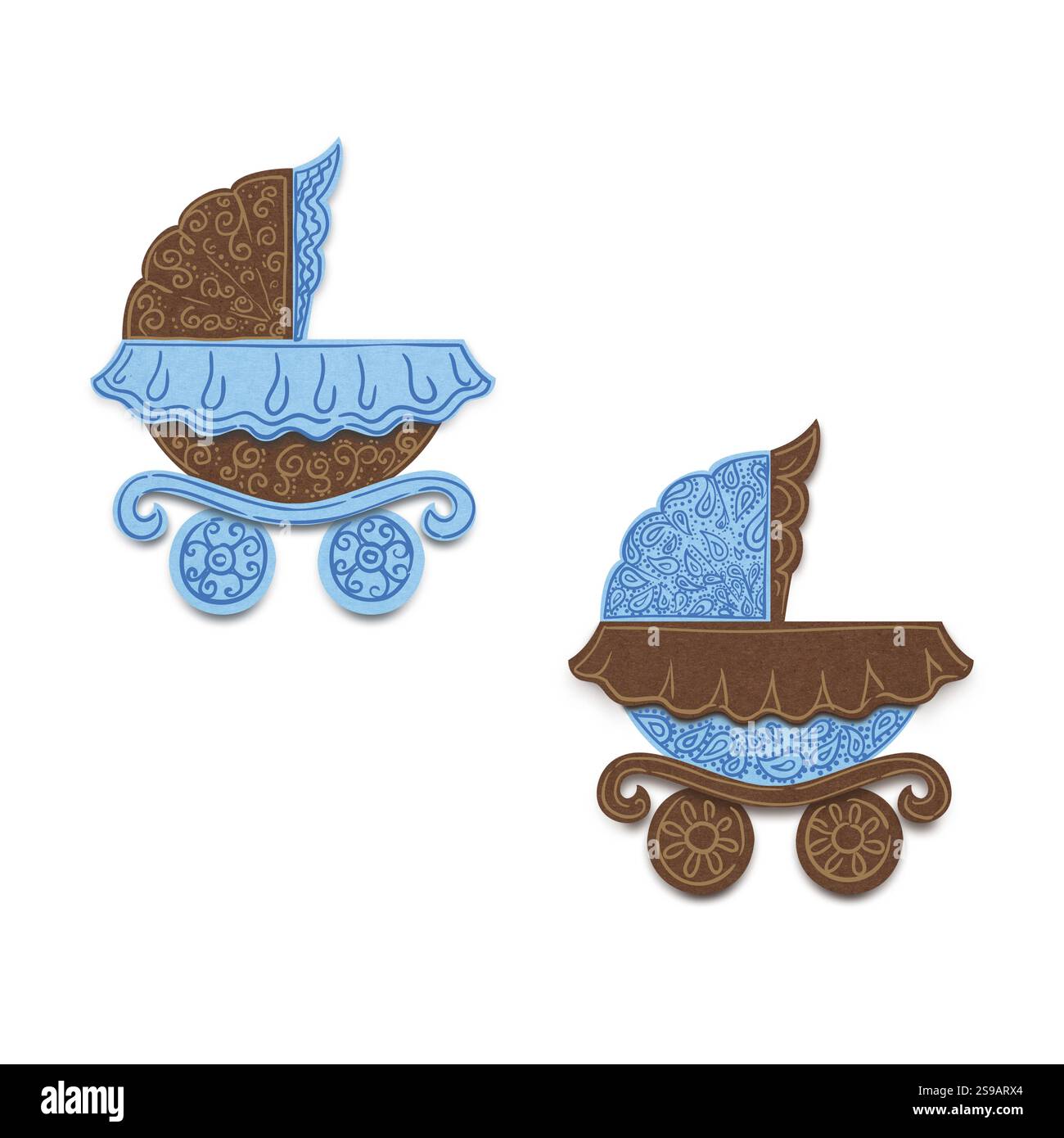 Creative photo of paper go carts on a white background Stock Photo - Alamy