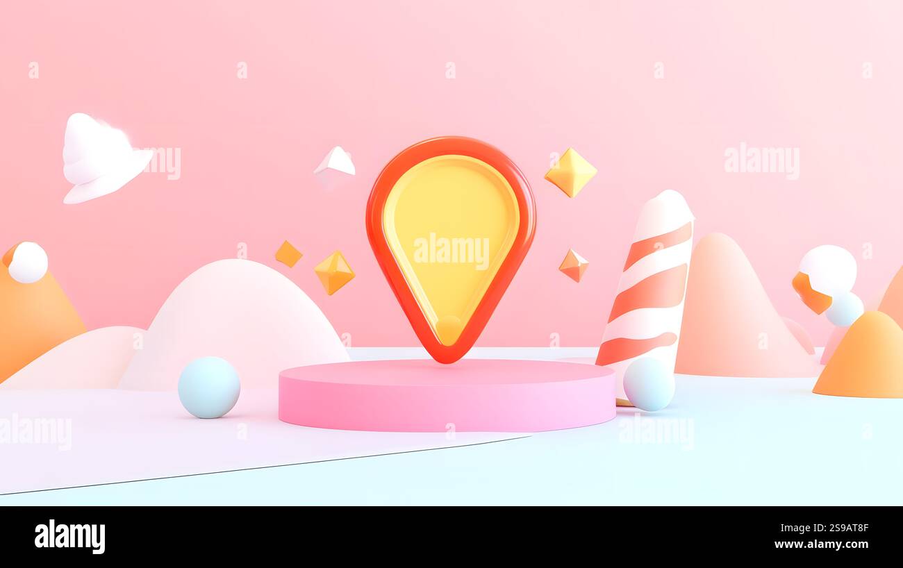 Minimal simple image depicting a red and yellow error icon set against ...