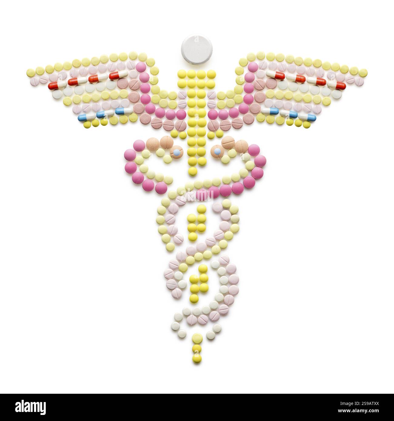 Creative medicine and healthcare concept made of drugs and pills ...