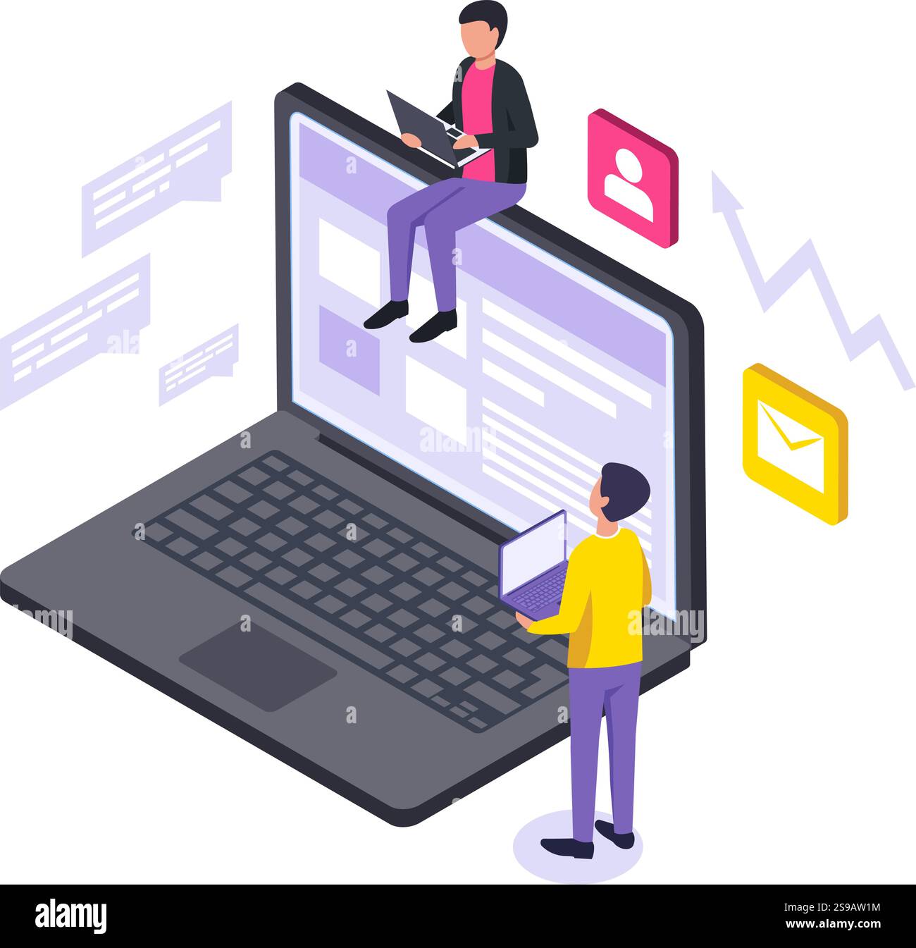 Website administration and software development featuring programmers collaborating on laptops ...