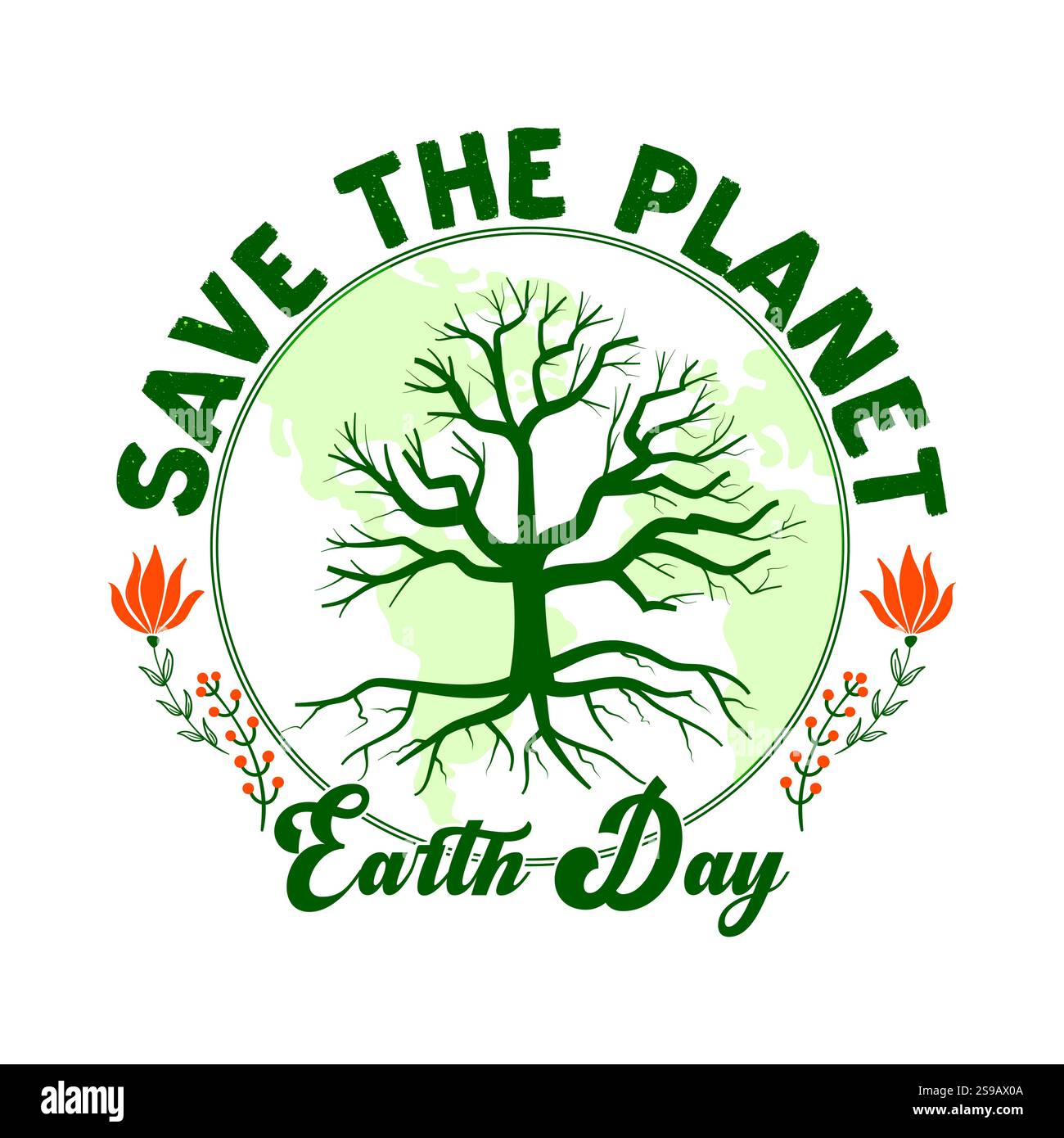 Save the Planet, 22 April Earth Day Vector illustration Stock Vector ...