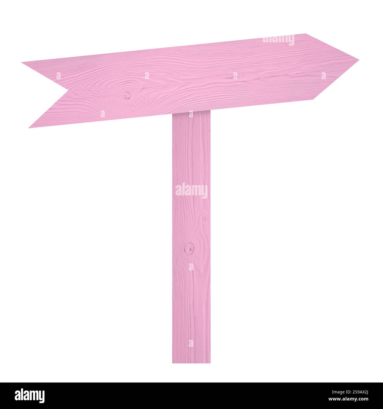 Pink wooden signpost with arrow-shaped pointer isolated on white Stock ...