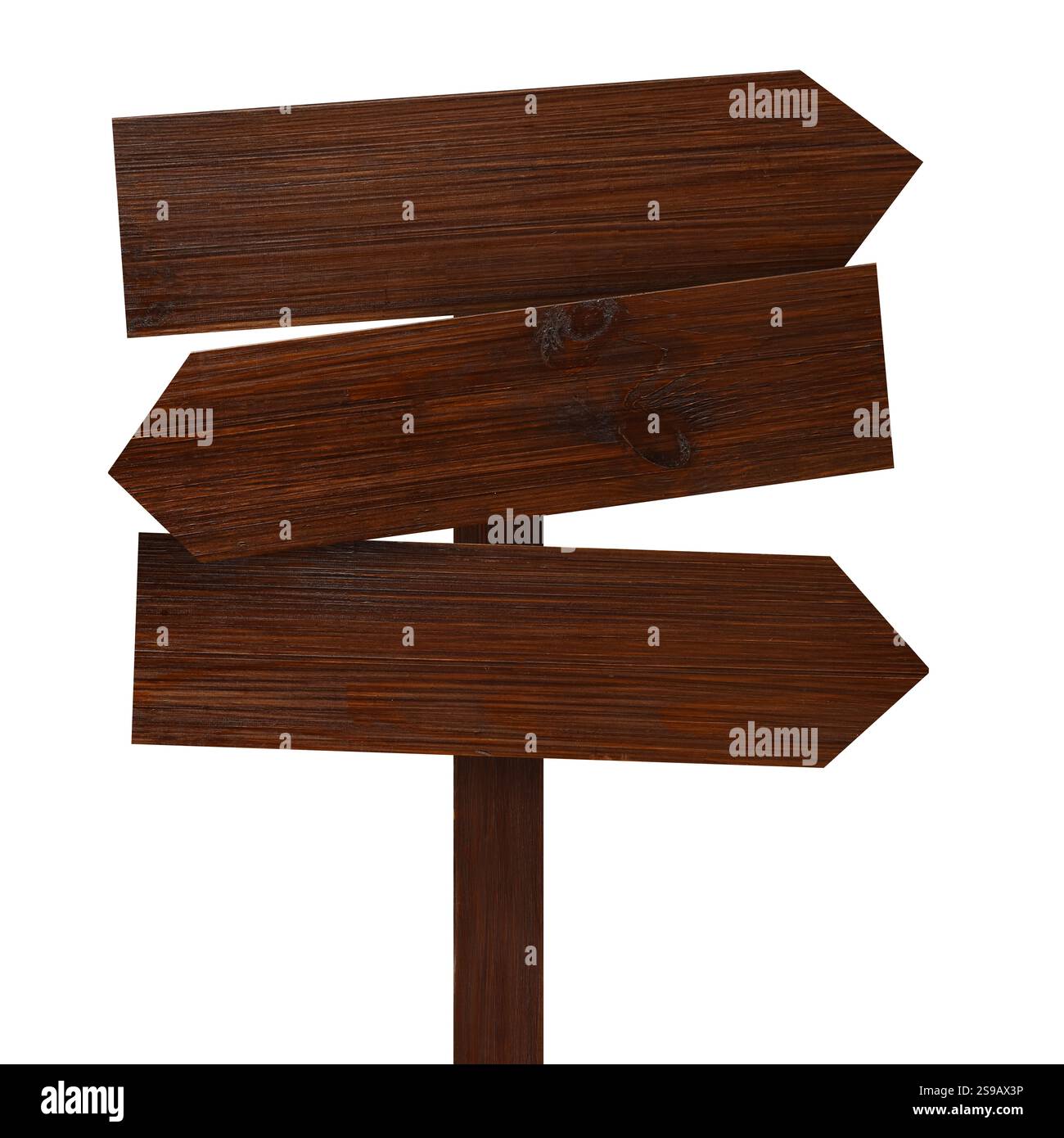 Wooden signpost with arrow-shaped pointers isolated on white Stock ...
