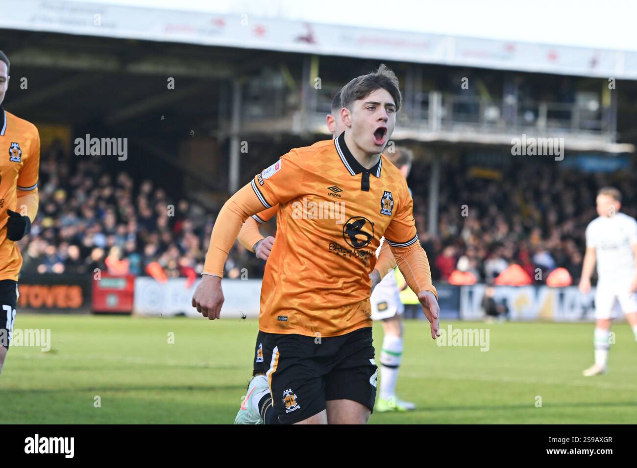Josh Stokes (22 Cambridge United) celebrates after scoring teams second ...