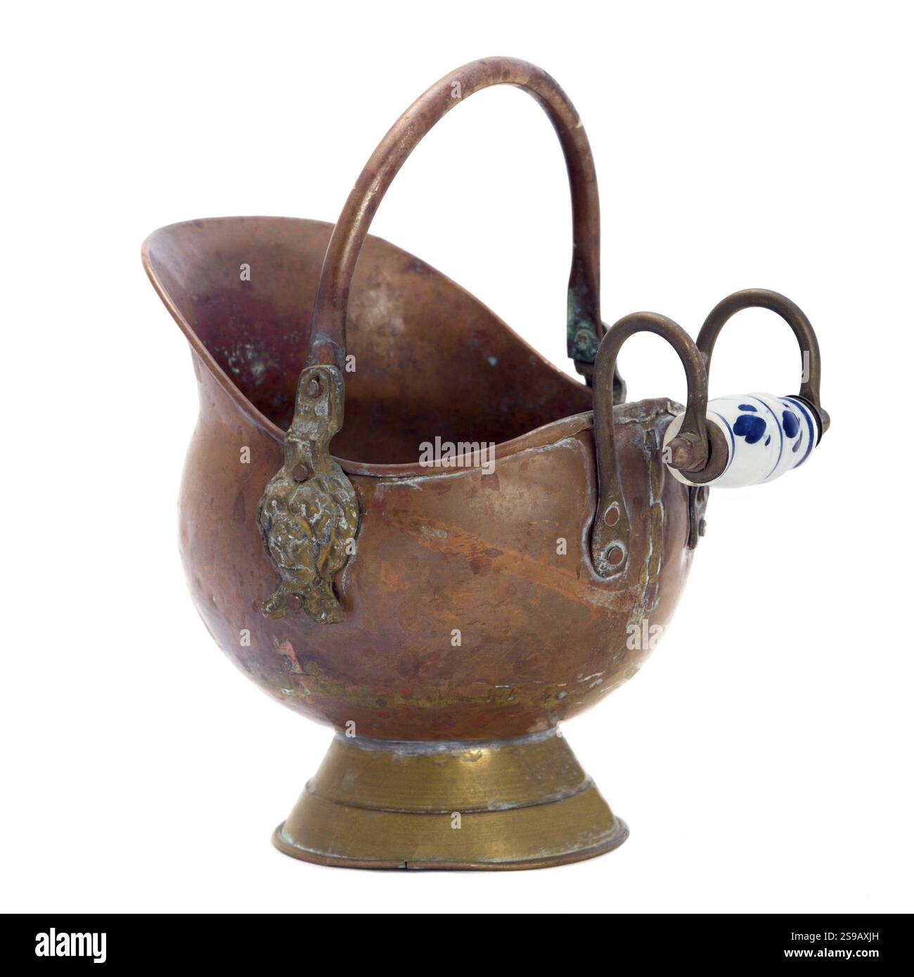 Antique copper jug. Isolated image Stock Photo - Alamy
