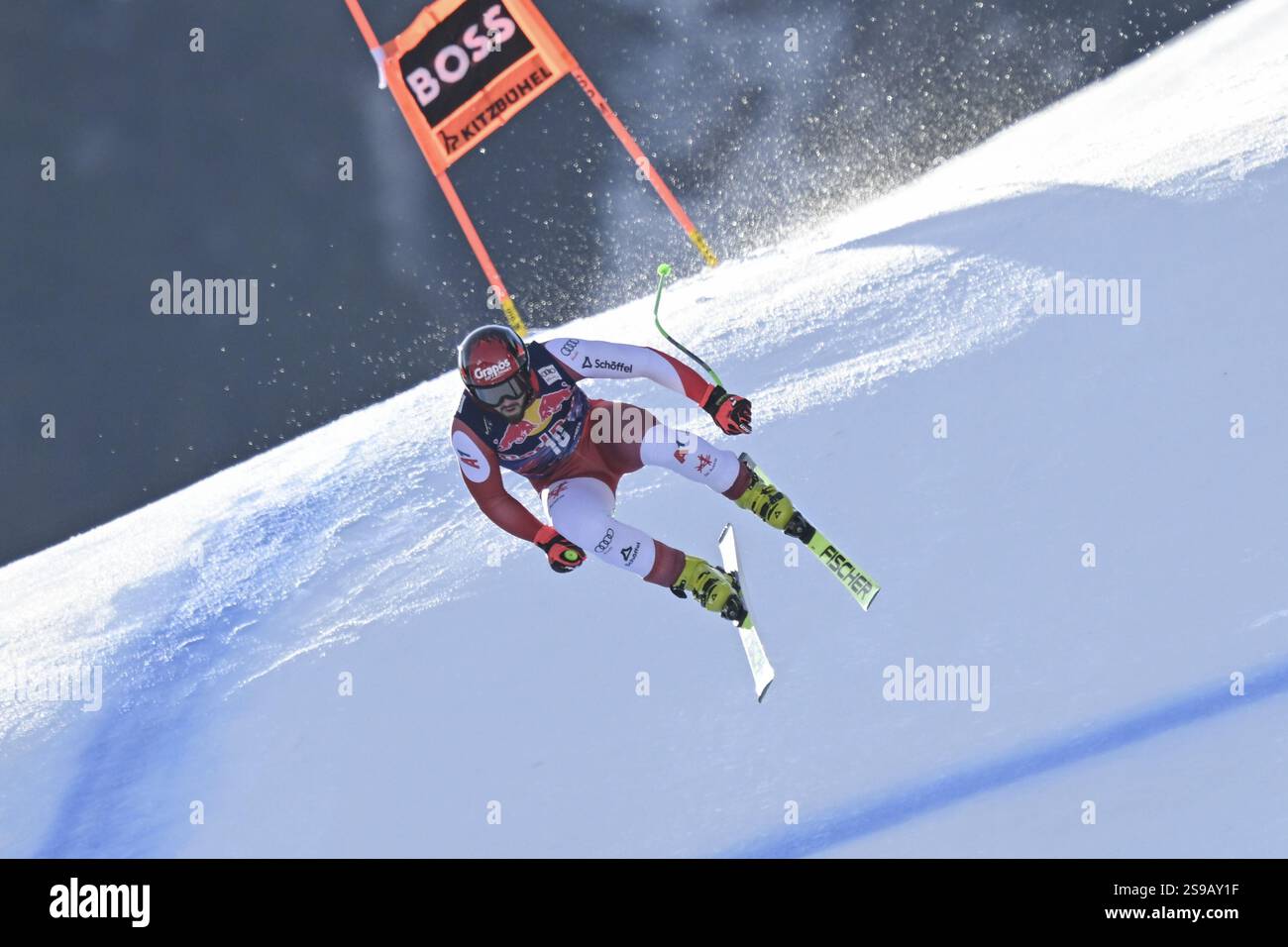 KITZBUEHEL , AUSTRIA - JANUARY 25: Daniel Hemetsberger of Austria ...