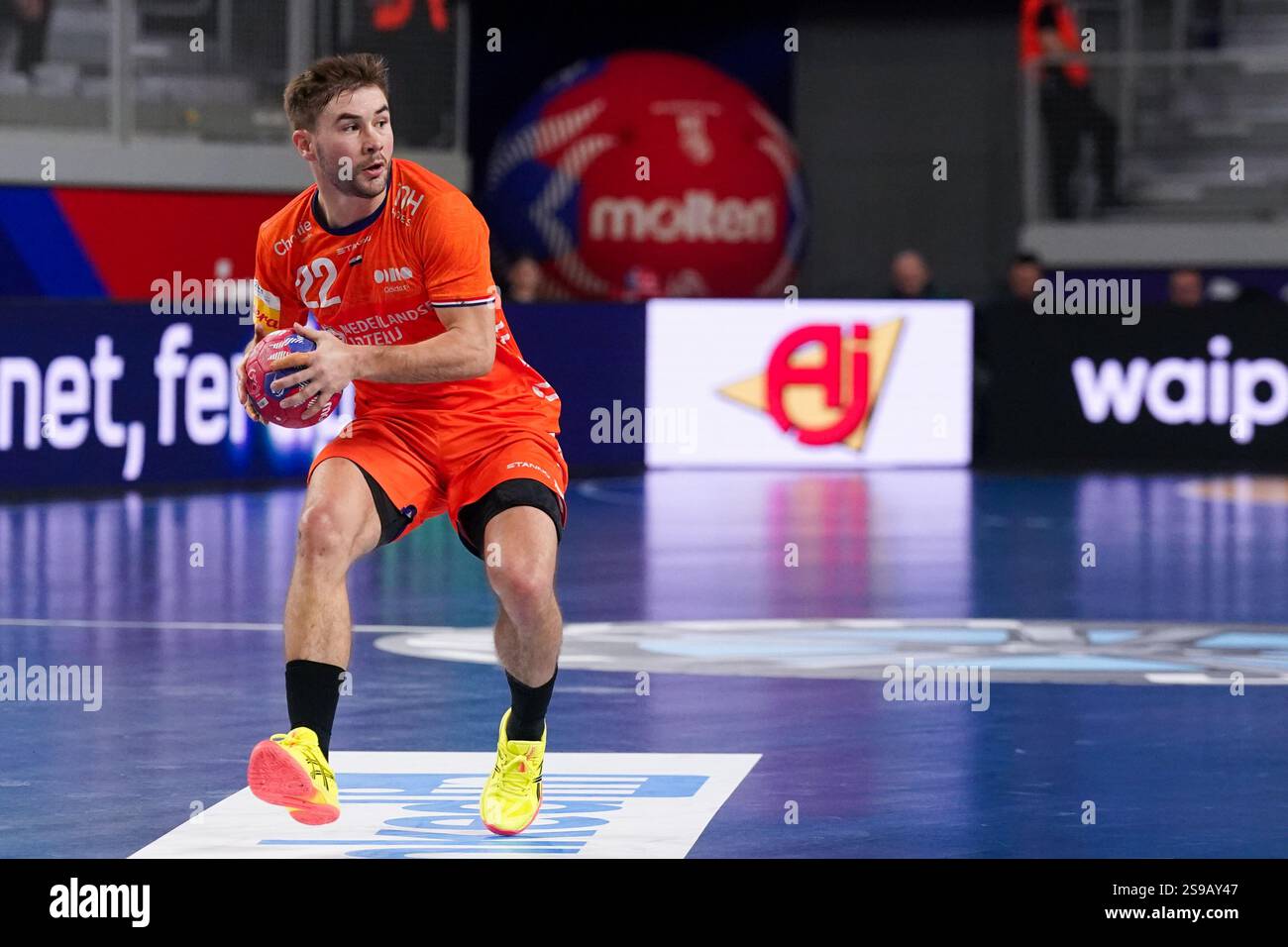 VARAZDIN, CROATIA - JANUARY 25: Luc Steins of The Netherlands during ...