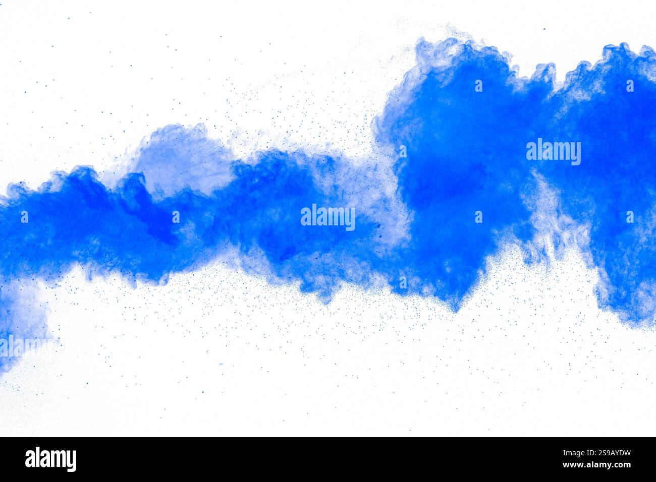 Abstract blue powder explosion on white background Stock Photo - Alamy