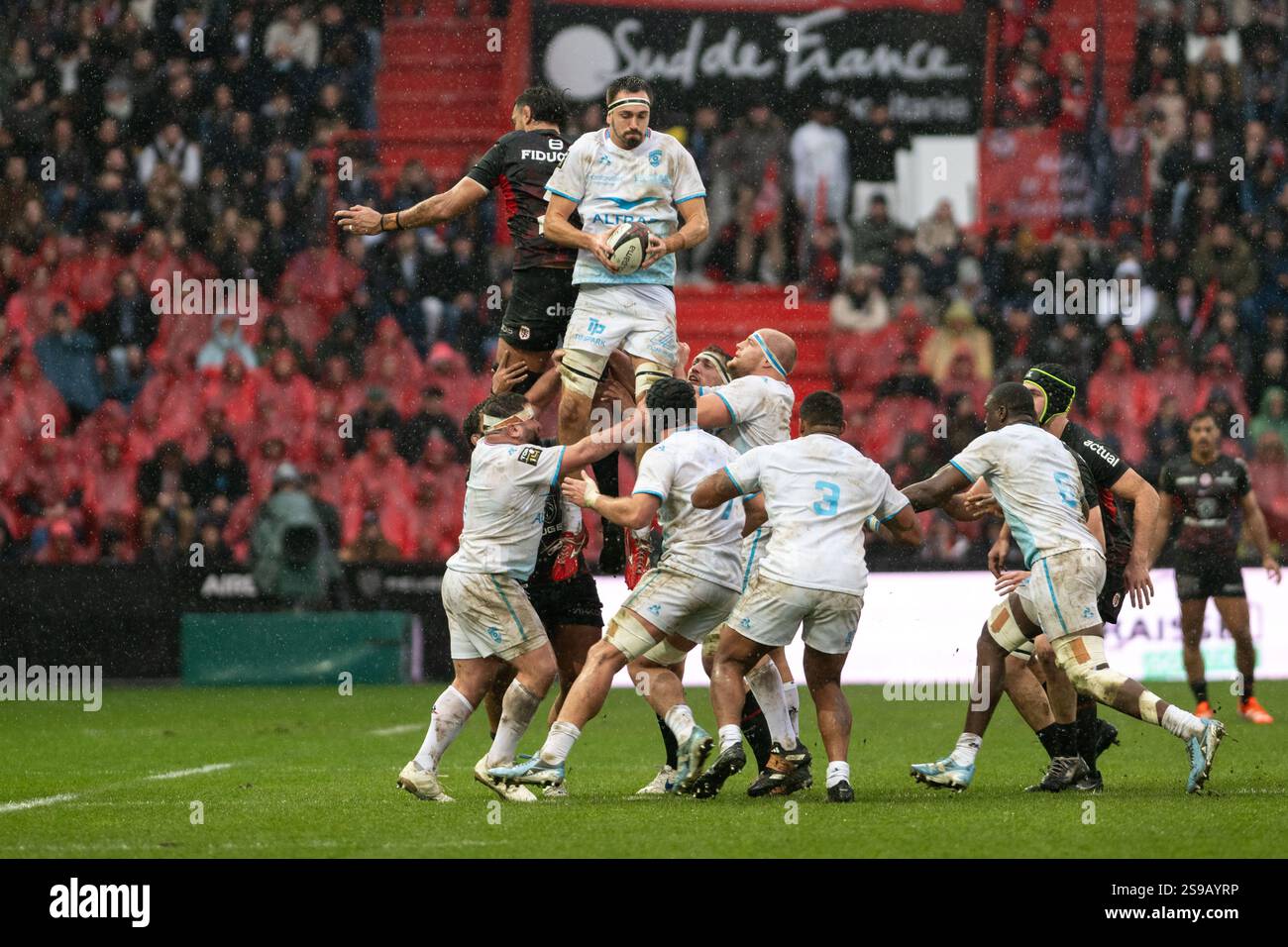 during the French championship Top 14 rugby union match between Stade ...