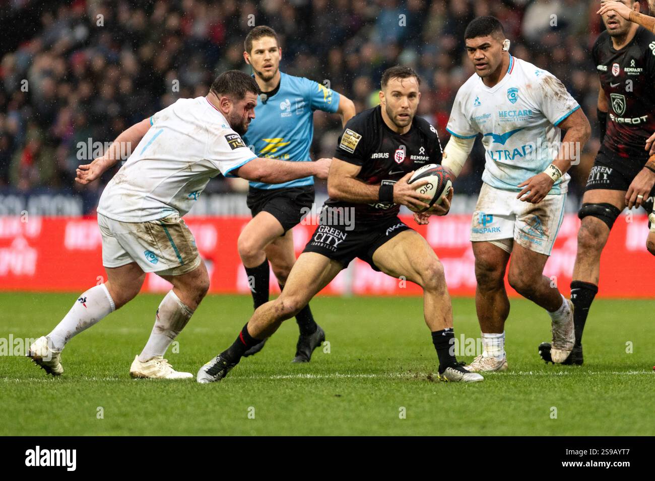 during the French championship Top 14 rugby union match between Stade ...