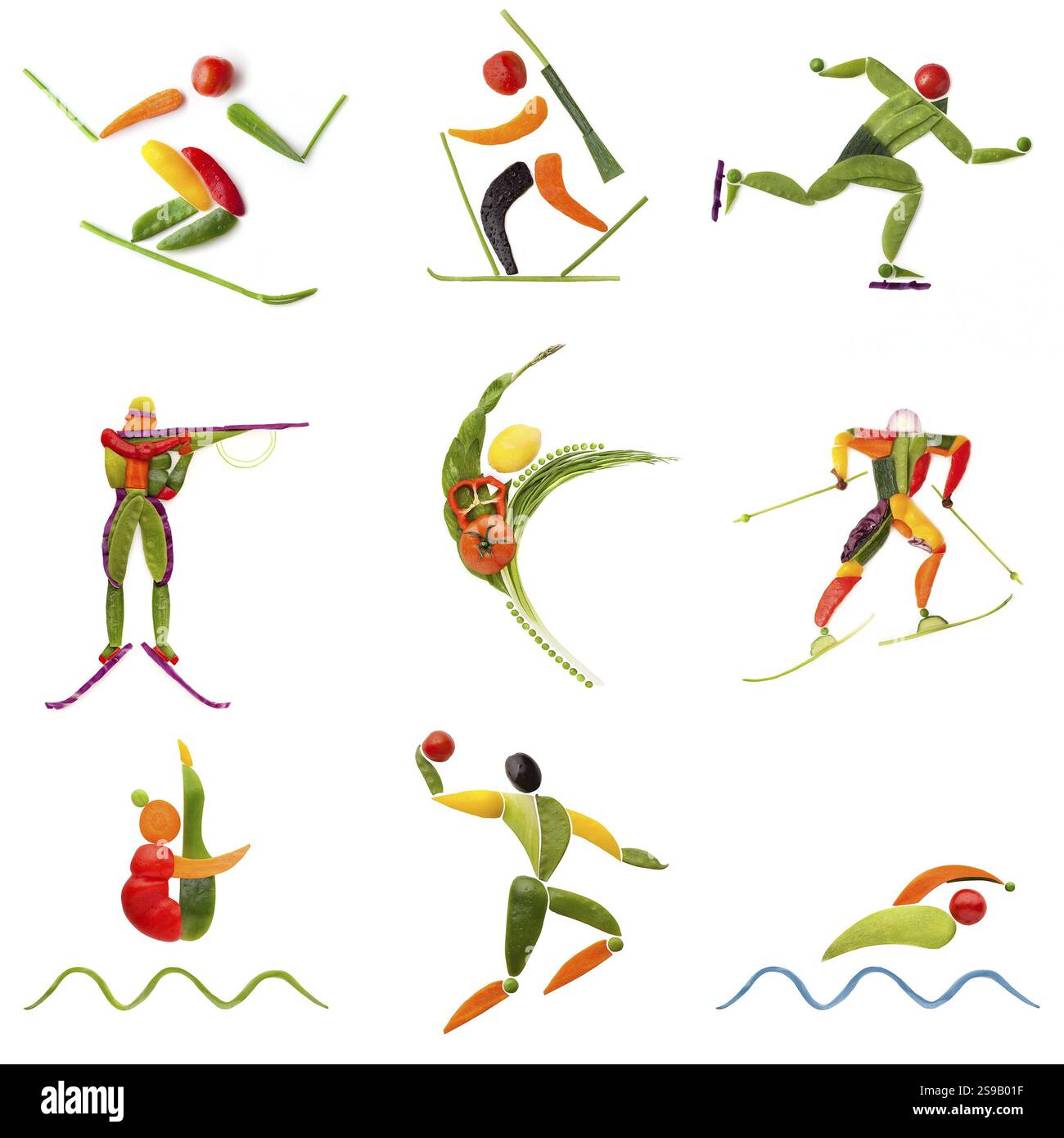 Healthy eating concept of a muscular weightlifter, consisting of fresh ...